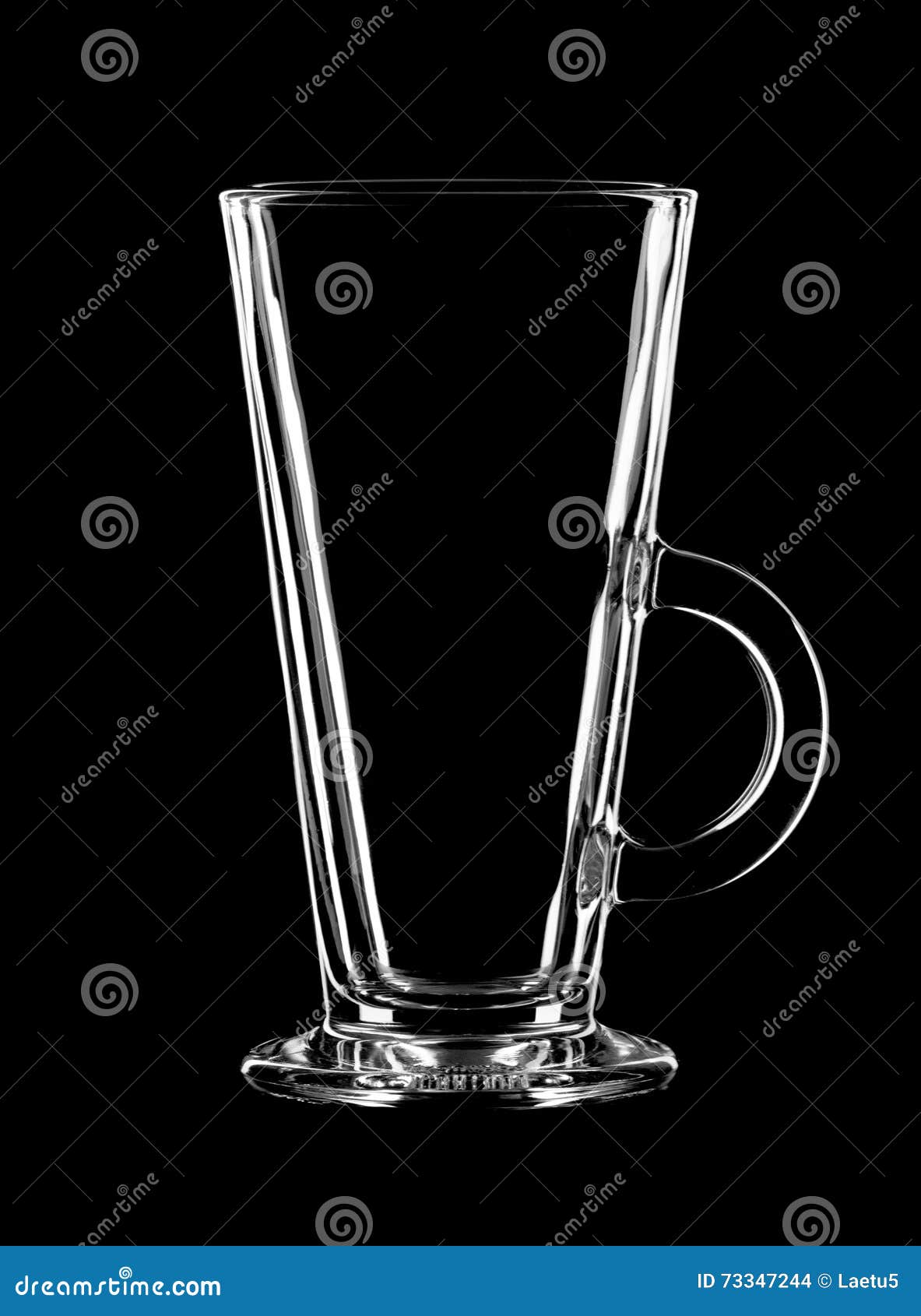Latte Glass Cup Silhouette - Isolated on Black Background Stock Photo ...