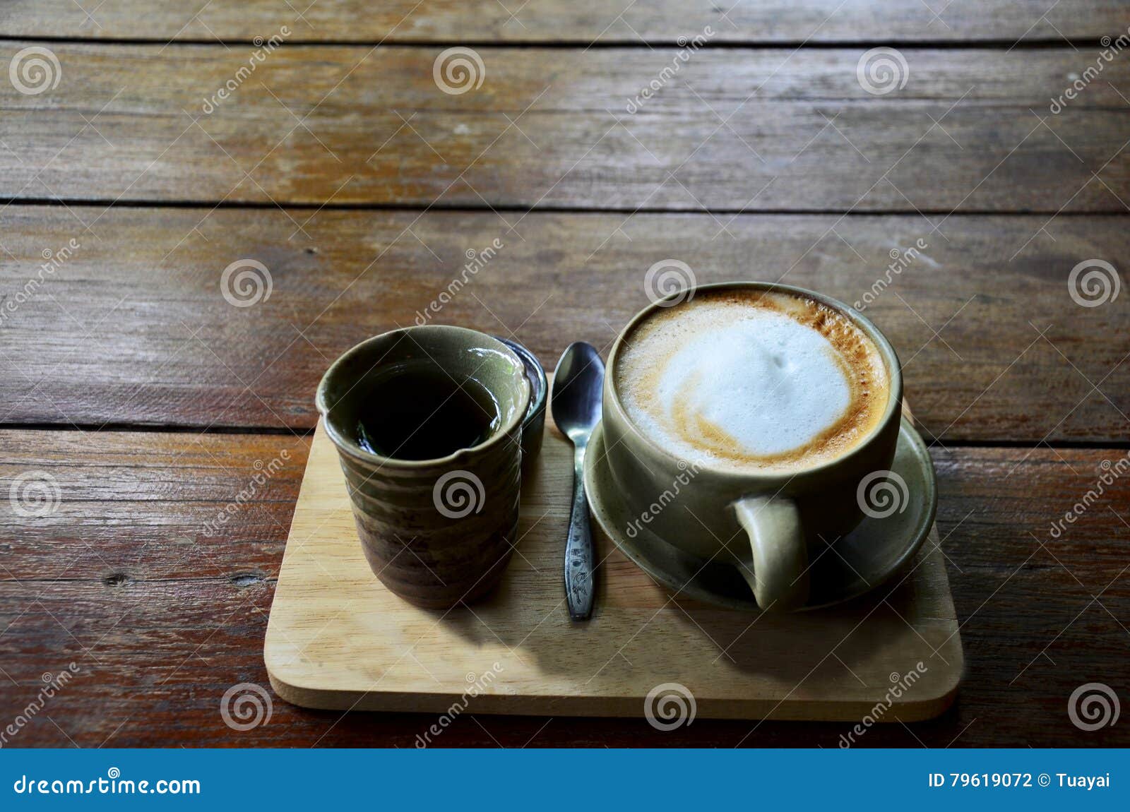 Latte Hot Coffee and Hot Tea in Cup Stock Photo - Image of healthy ...
