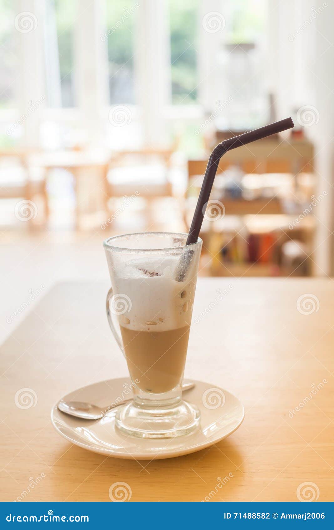 Latte Layer Coffee on Table Stock Photo - Image of shop, table: 71488582