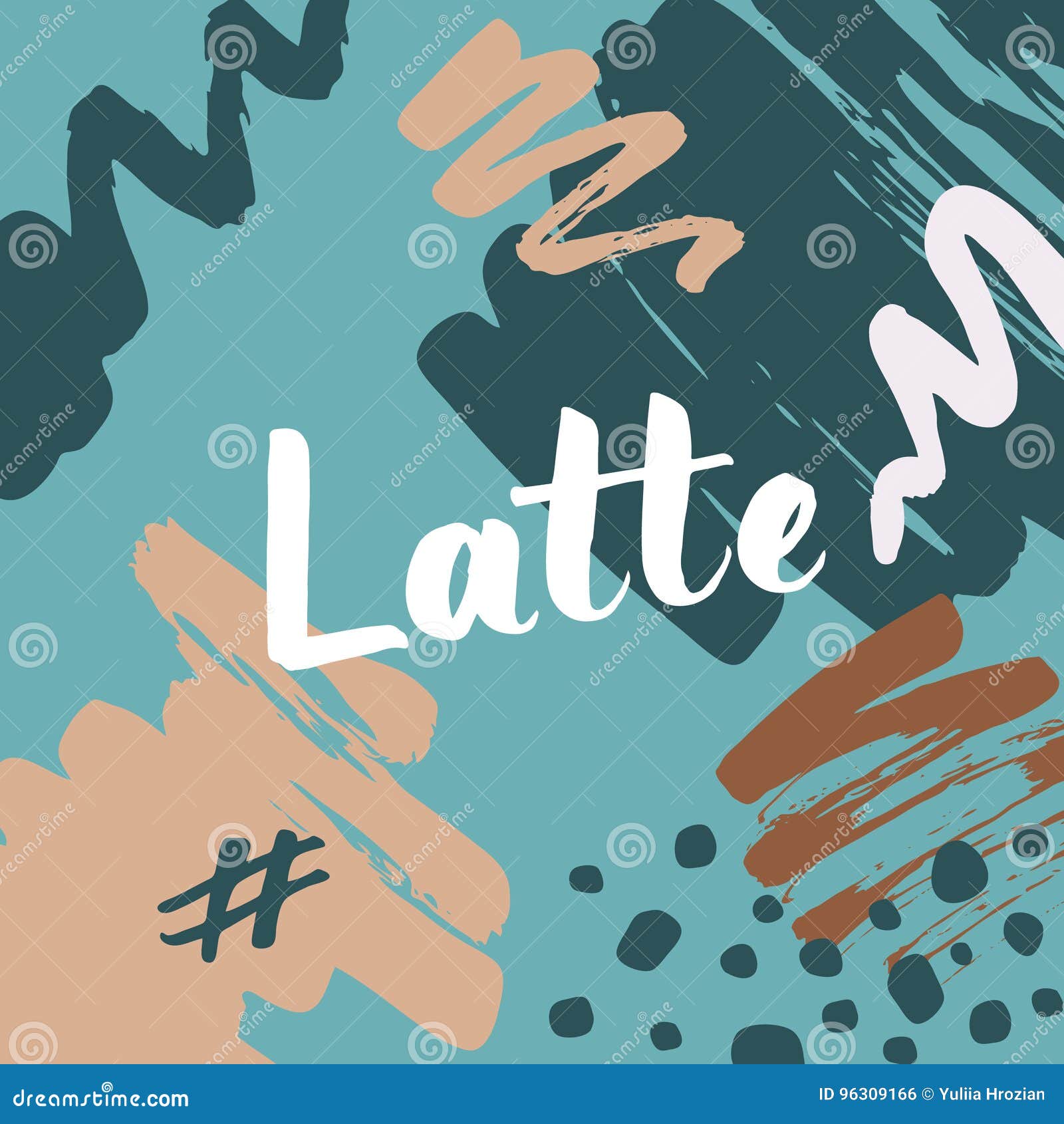 Latte Lettering for Coffee Shops, Cafes and Advertisements. Stock ...