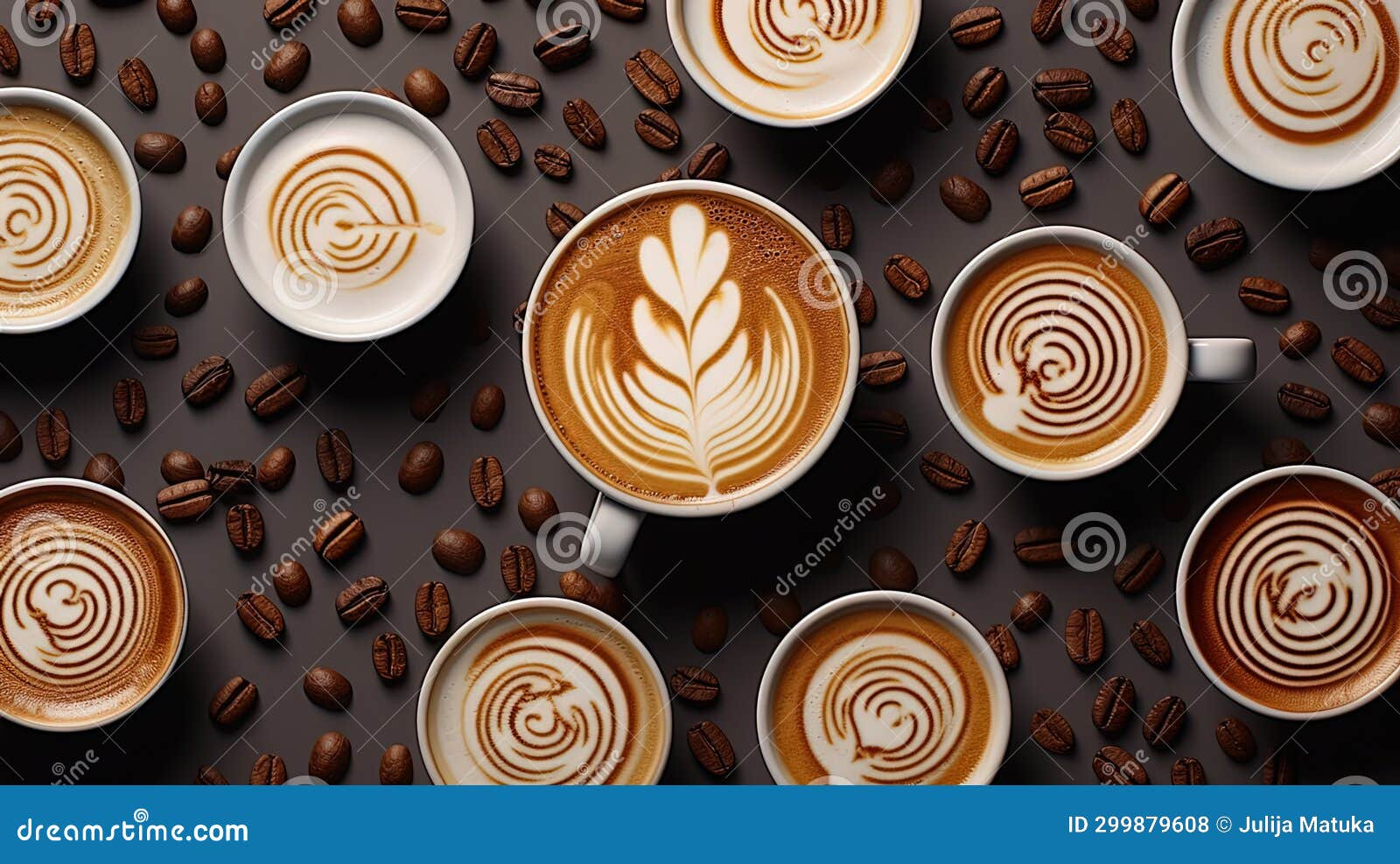 Latte Patterns with Cinnamon Stock Illustration - Illustration of fresh ...