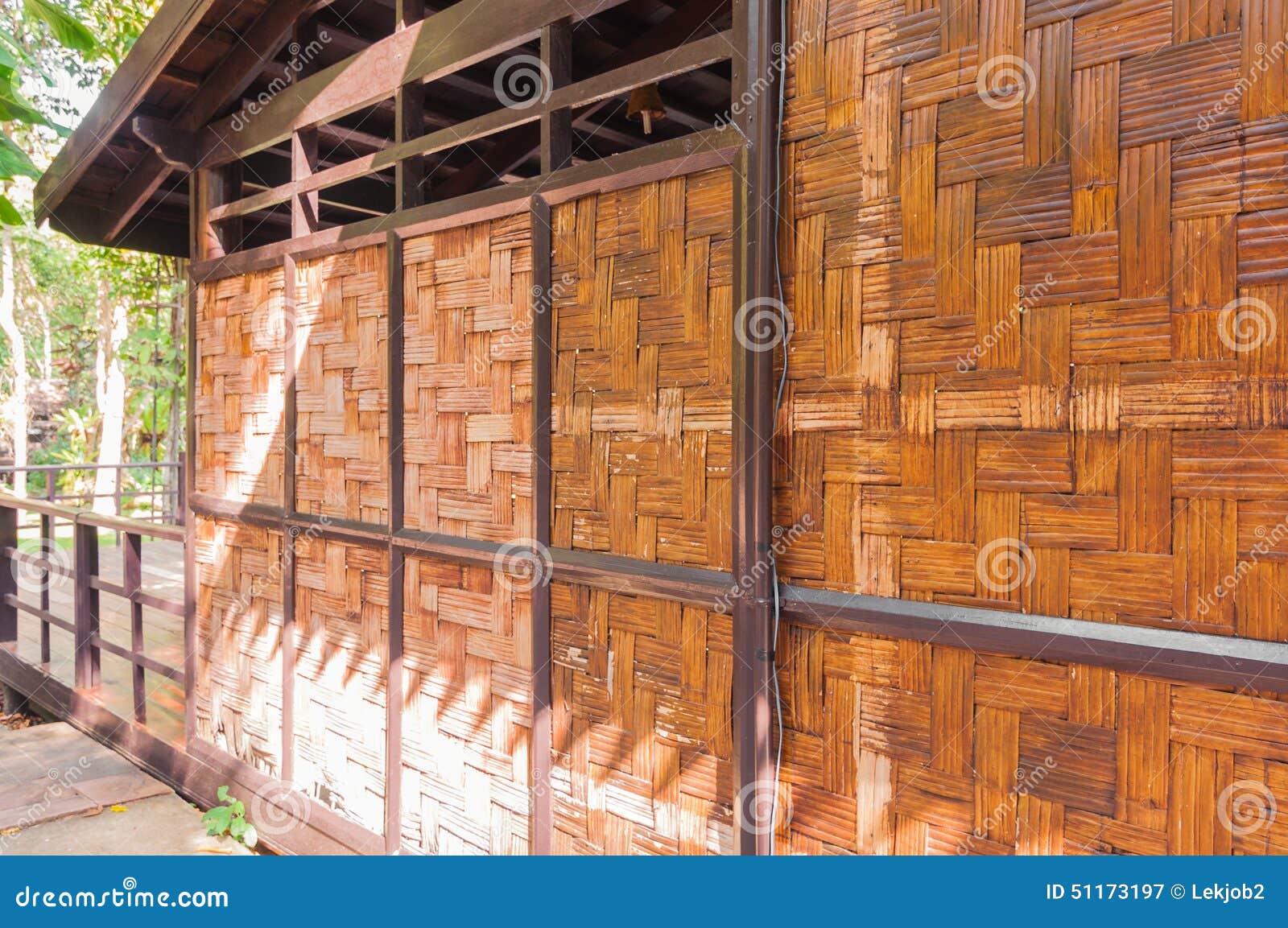 Lattice bamboo wall stock image. Image of fashioned, lattice - 51173197