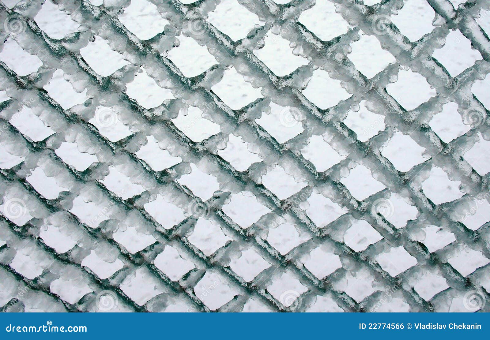Lattice fence with ice stock photo. Image of melt, storm - 22774566