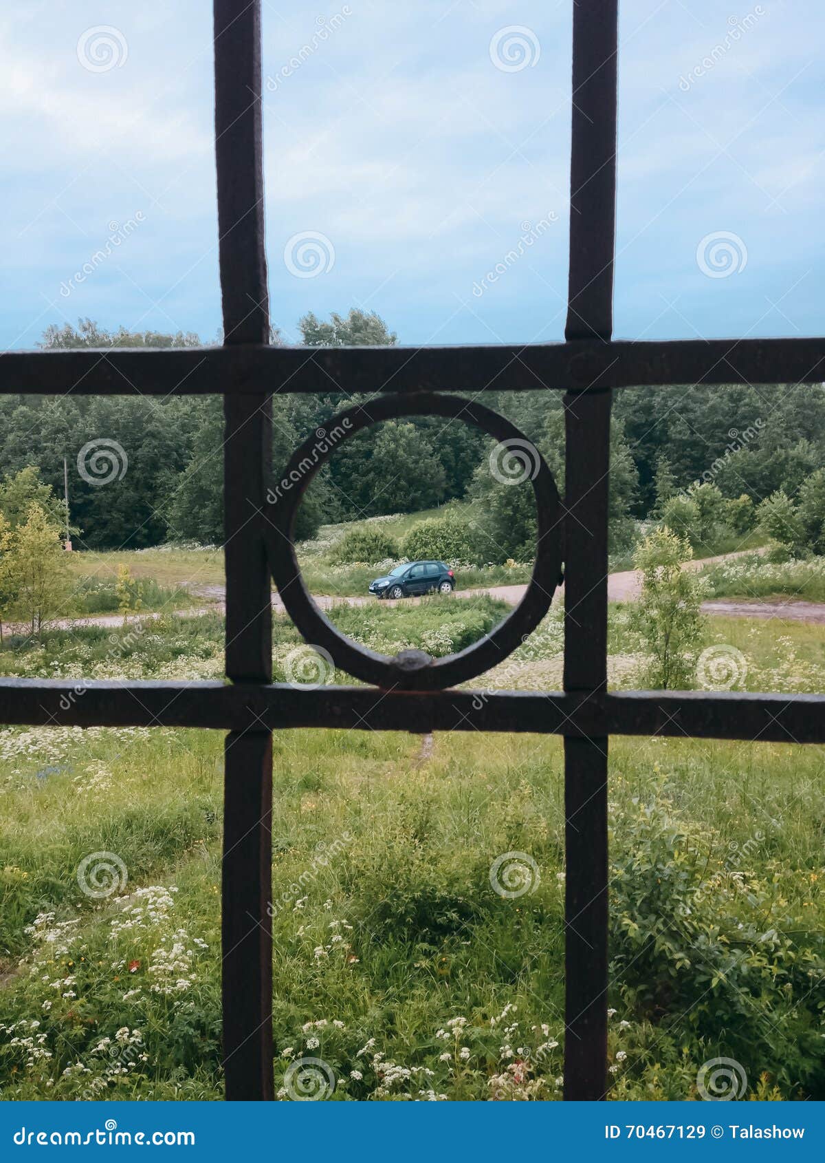 Lattice Photo in Which Center the Car. Stock Image - Image of center ...