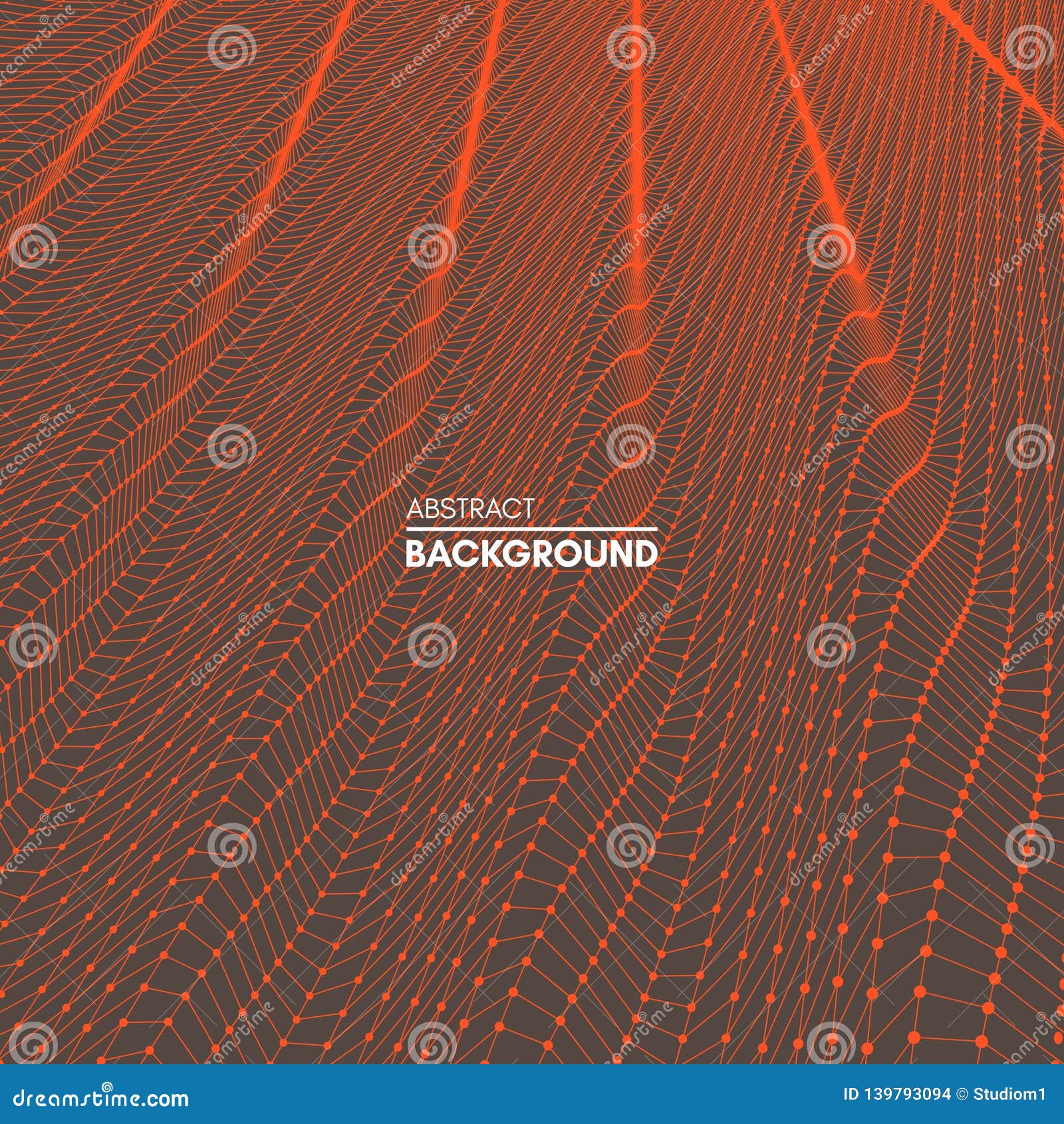 Lattice Structure. Science or Technology Background. 3d Grid Surface ...