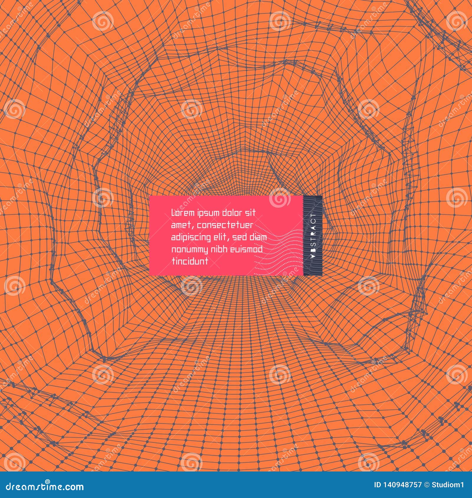 Lattice Structure. Science or Technology Background. 3d Grid Surface ...