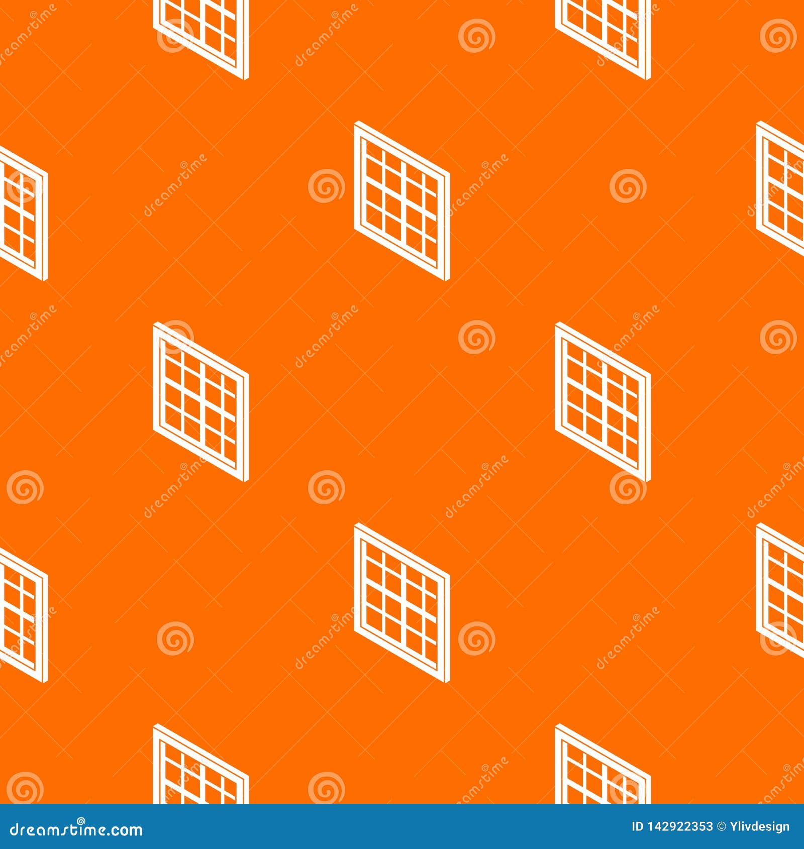 Lattice Window Frame Pattern Vector Orange Stock Vector - Illustration ...