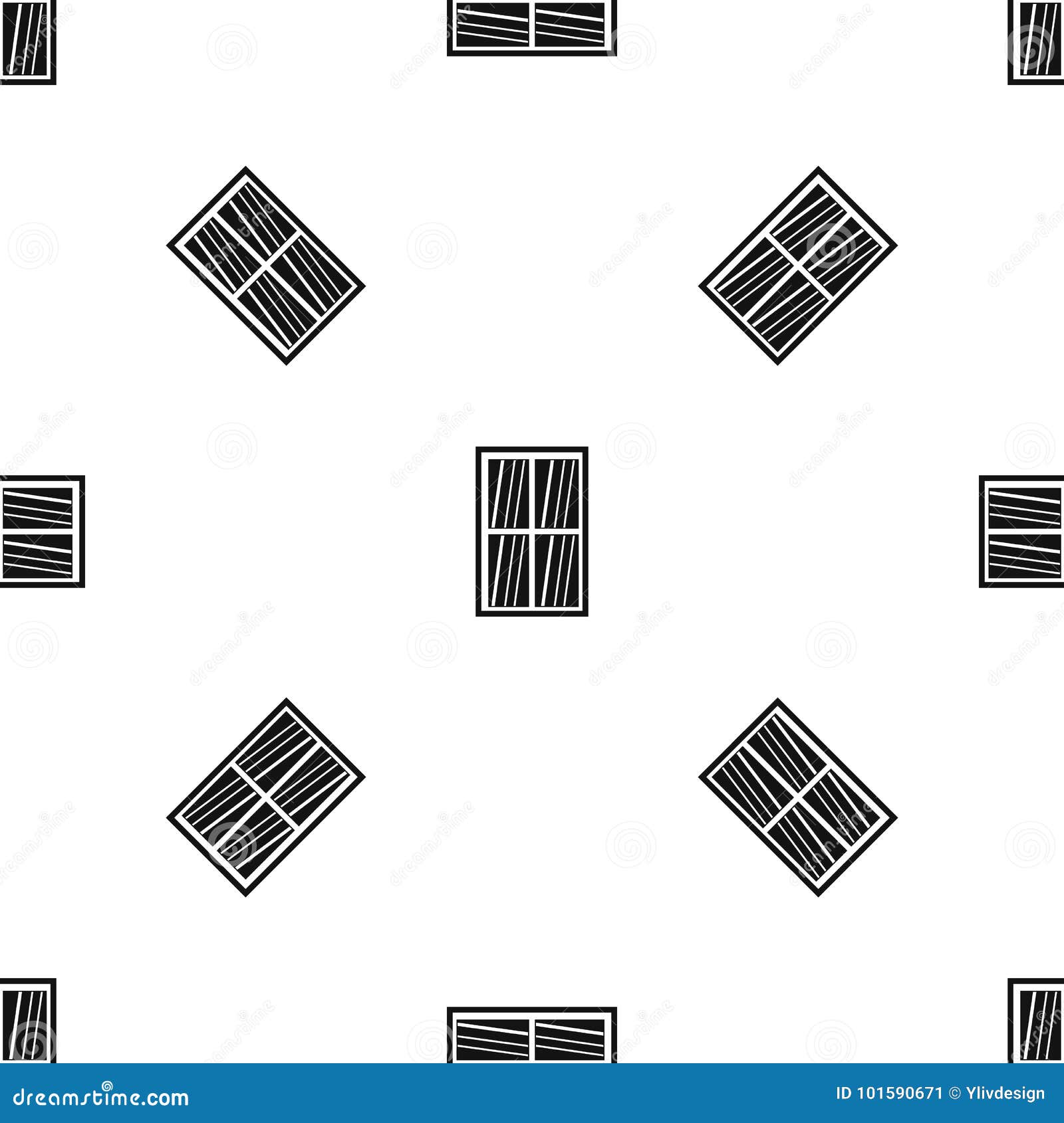 Latticed Rectangle Window Pattern Seamless Black Stock Vector ...