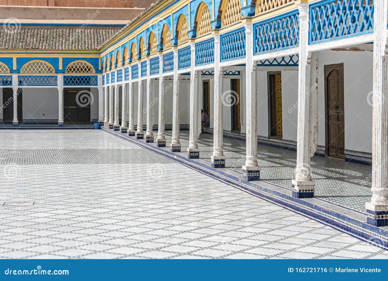 Lattices and Columns of the Bahia Palace in Marrakech. Morocco ...