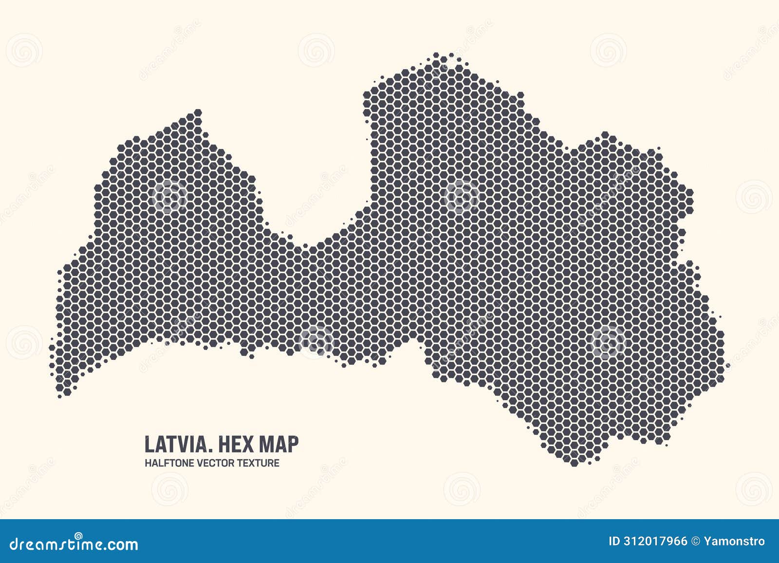 Latvia Map Vector Hexagonal Half Tone Pattern Isolated on Light ...
