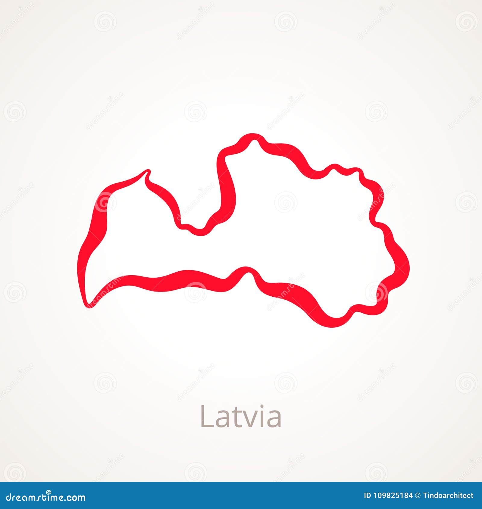 Latvia Outline Map Country Shape State Borders National Symbol Flag ...