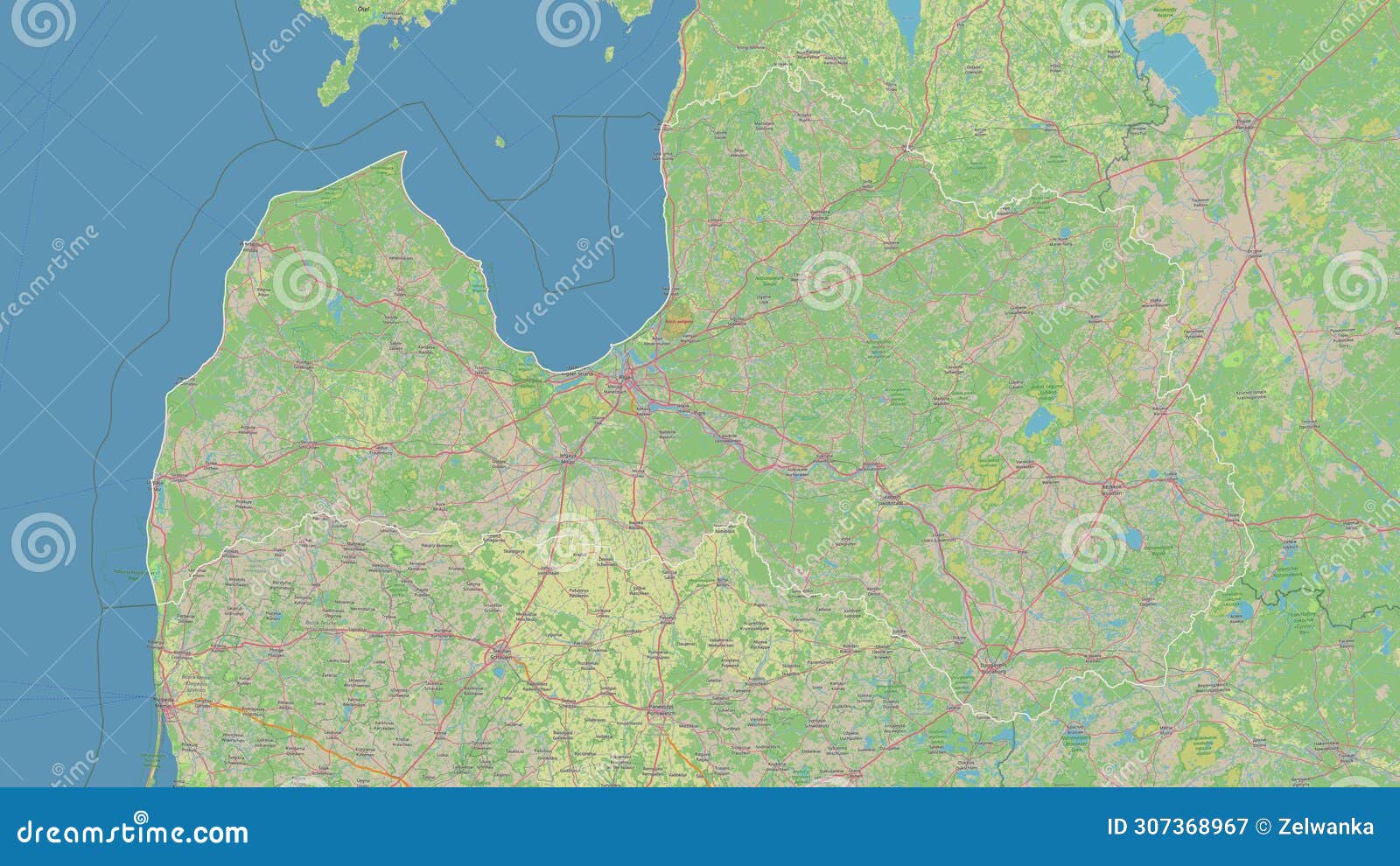 Latvia Outlined. Topo German Stock Illustration - Illustration of ...