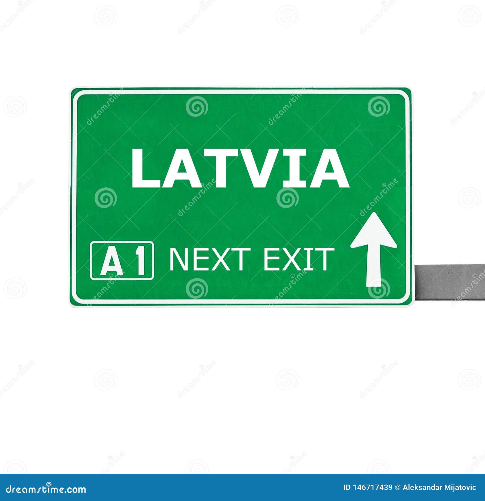 LATVIA Road Sign Isolated on White Stock Image - Image of blue ...