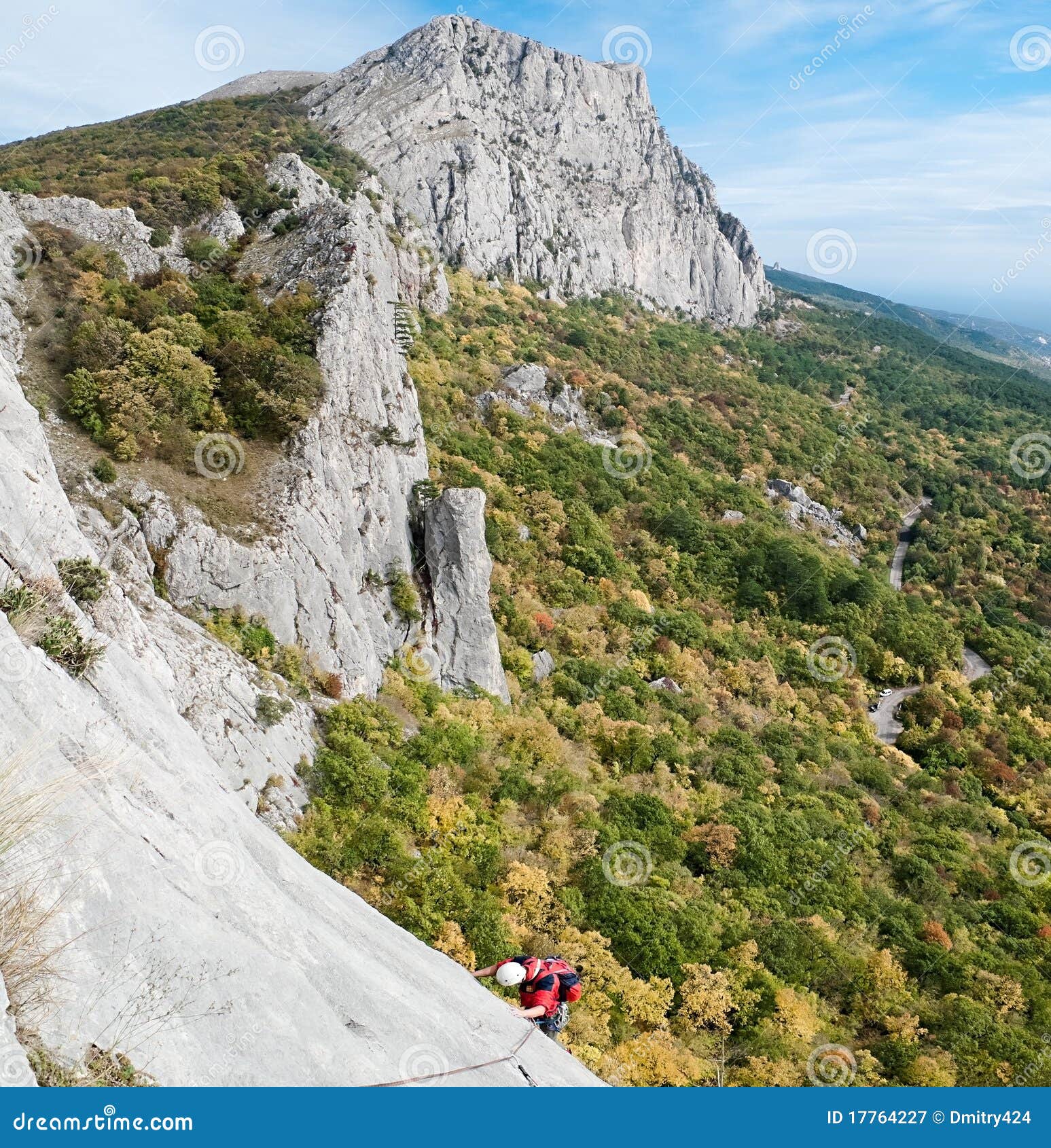 Latvia Route on Uarch-Kaya Mountain, Crimea. Stock Image - Image of ...