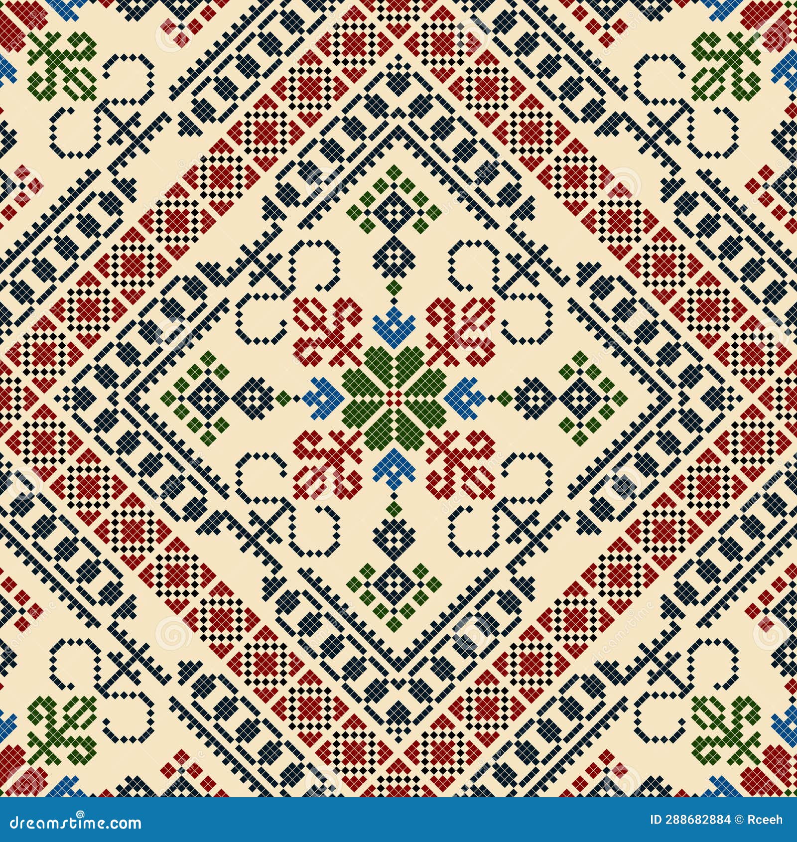 Latvian Embroidery Vector Seamless Pattern 24 Stock Vector ...