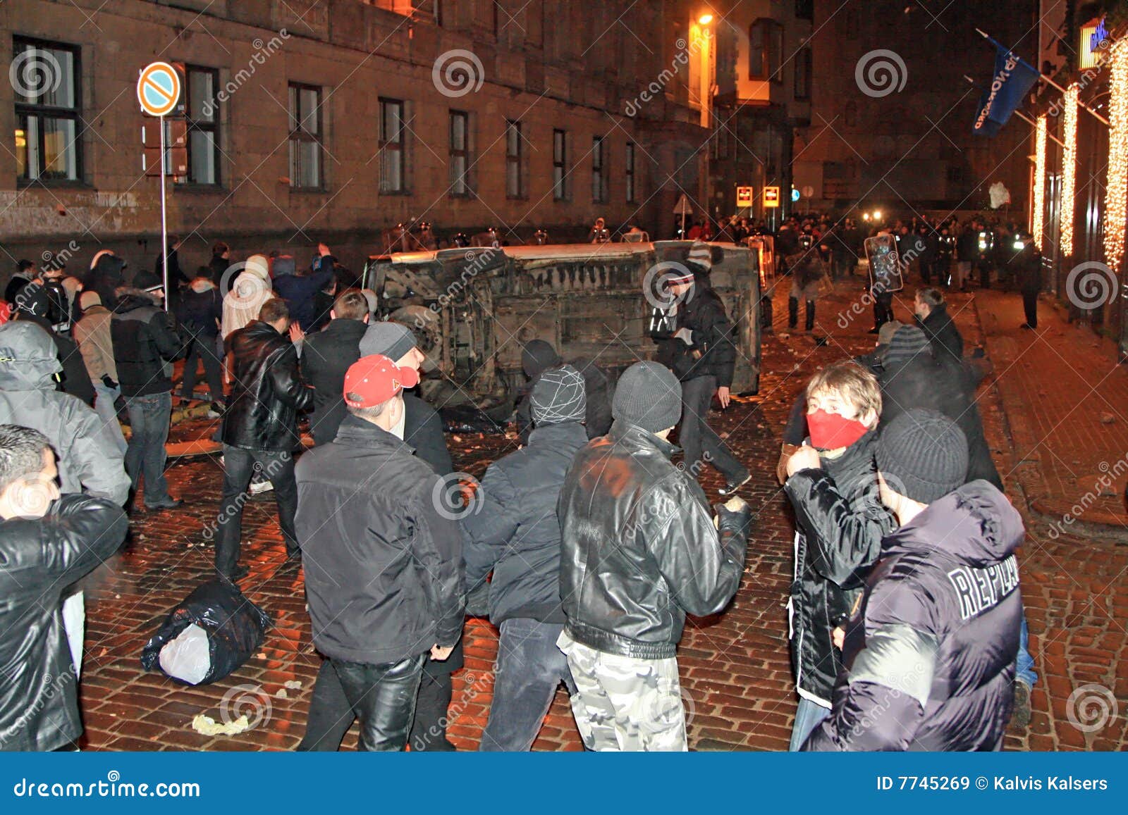 Latvian riot editorial stock image. Image of bulletproof - 7745269