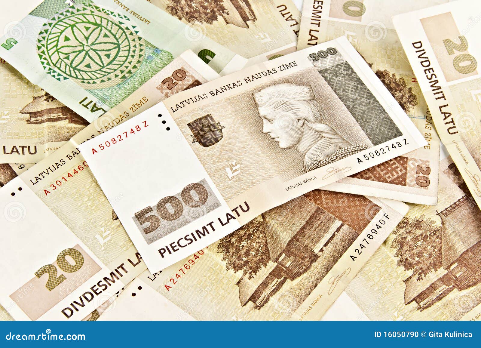 Latvian State Five Hundred Lats Banknotes. Stock Photo - Image of ...