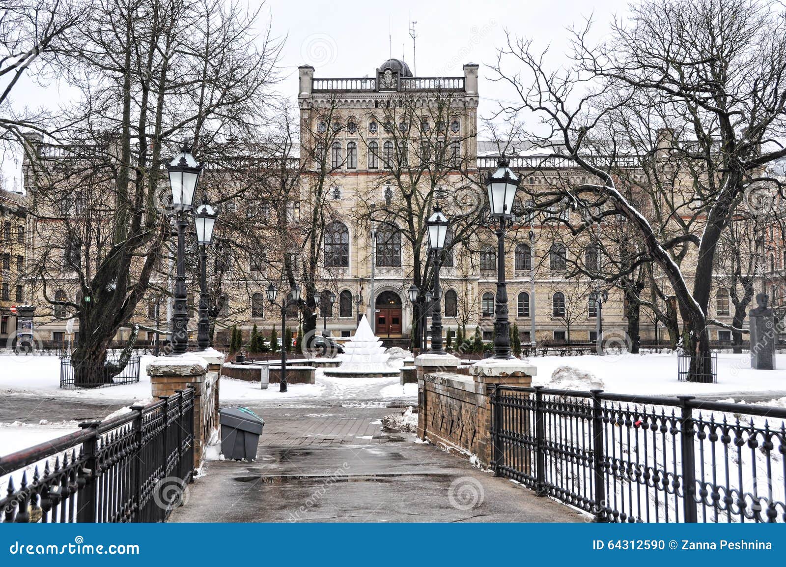 Latvian University Building Editorial Image - Image of brick ...