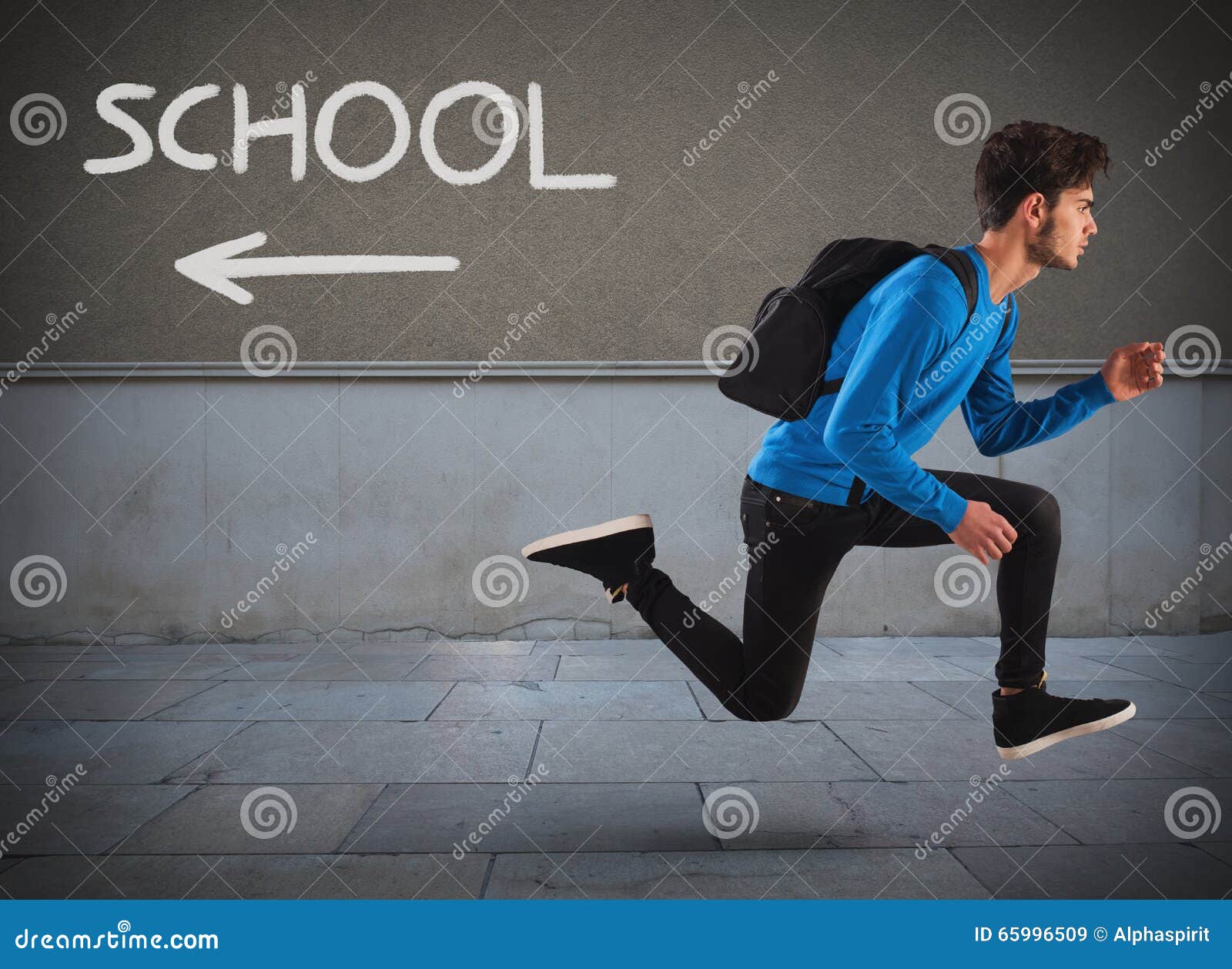 Laufen Sie weg von Schule stockbild. Bild von furcht - 65996509