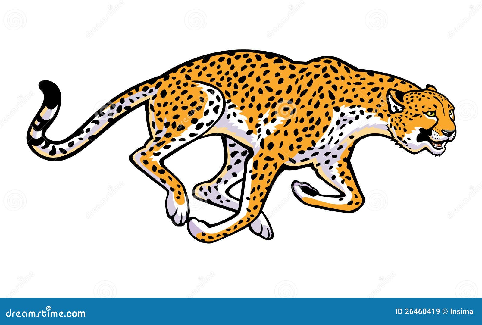 Laufender Gepard vektor abbildung. Illustration von bewegung - 26460419