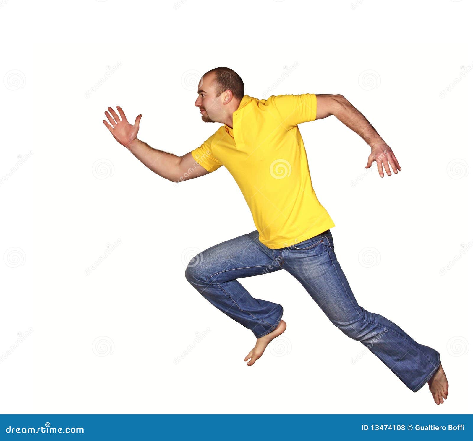 Laufender Mann getrennt stockfoto. Bild von sport, kaukasisch - 13474108