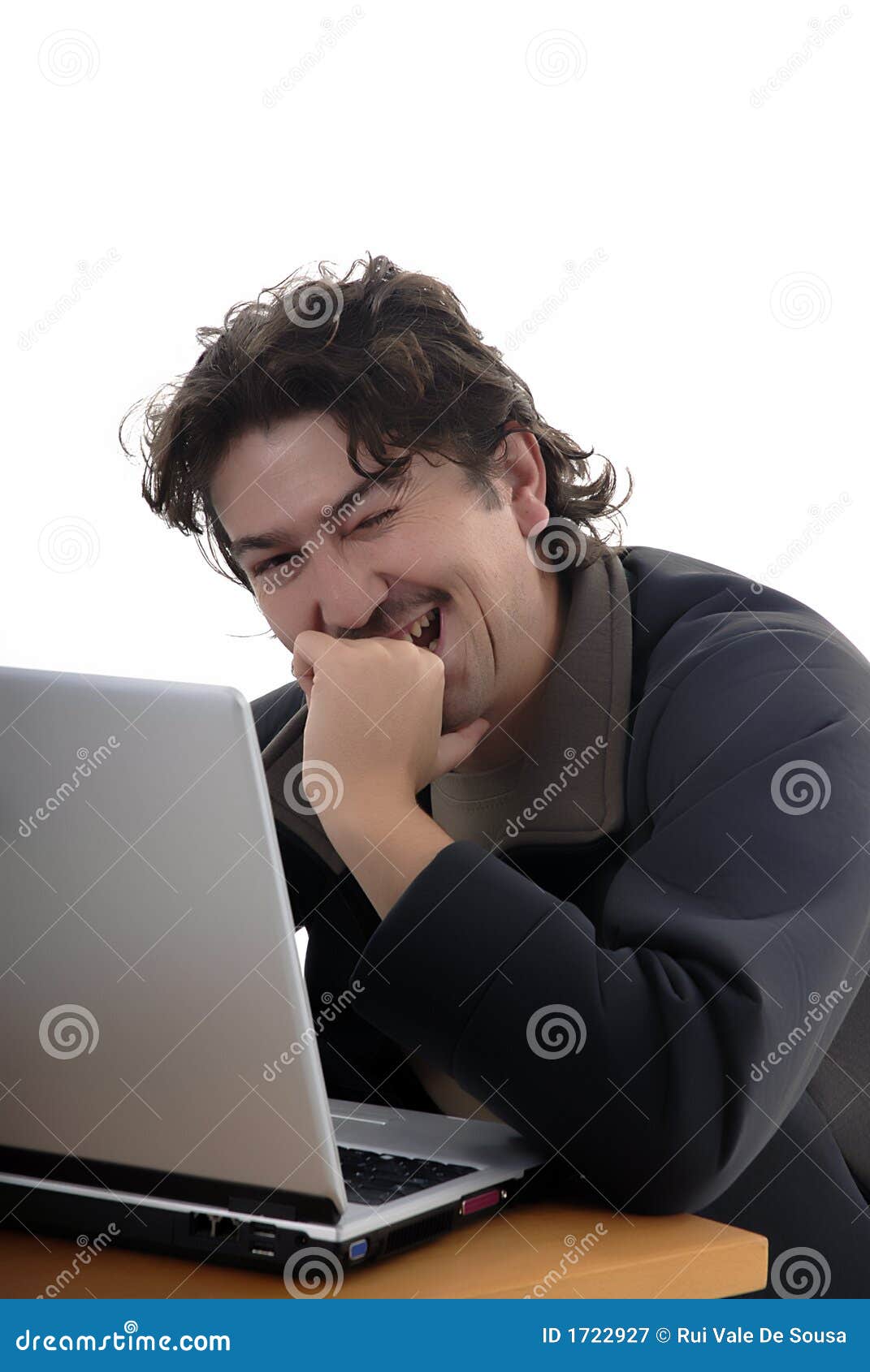 Laugh stock image. Image of computer, eyes, work, smart - 1722927