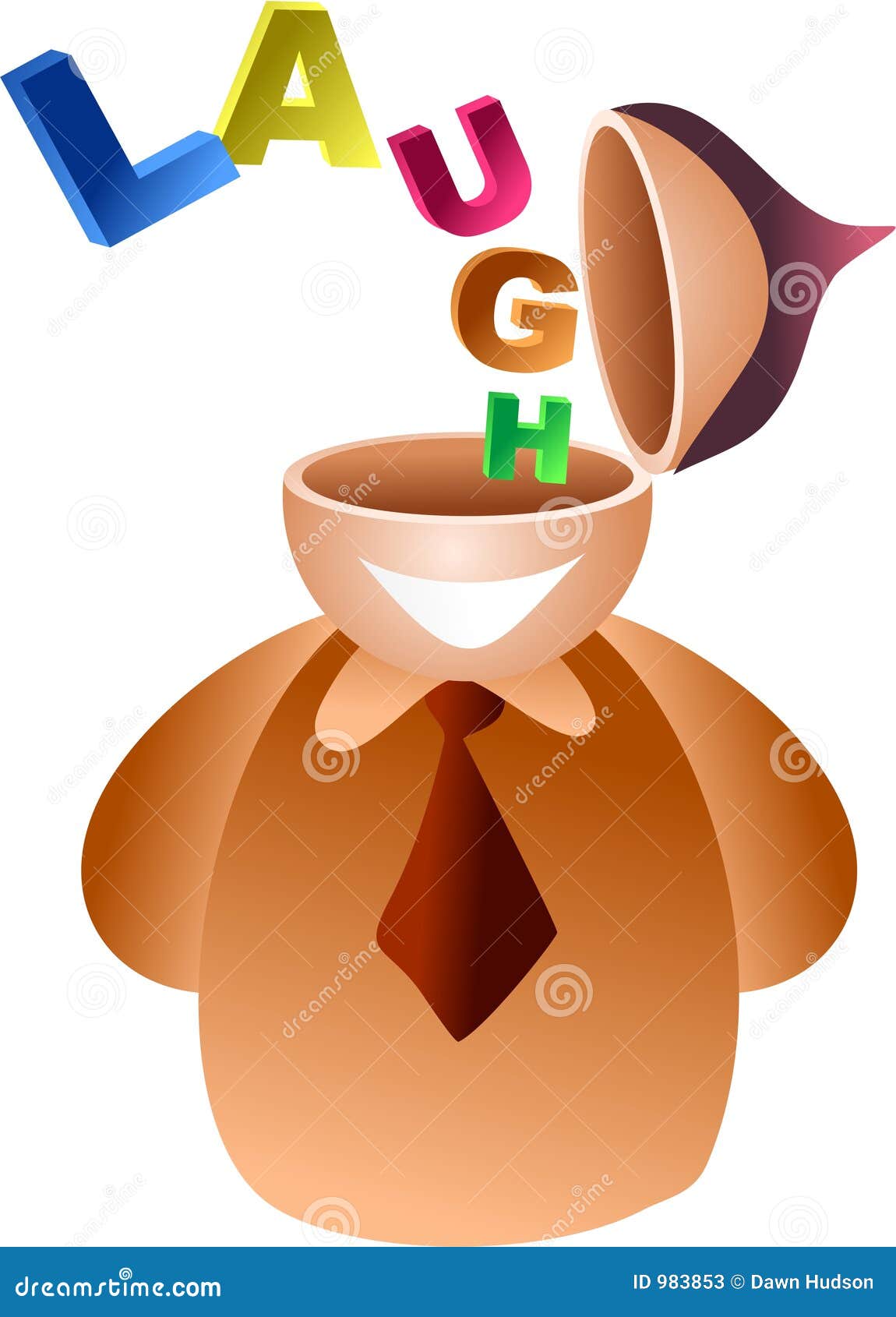 Laugh brain stock illustration. Illustration of open, happy - 983853