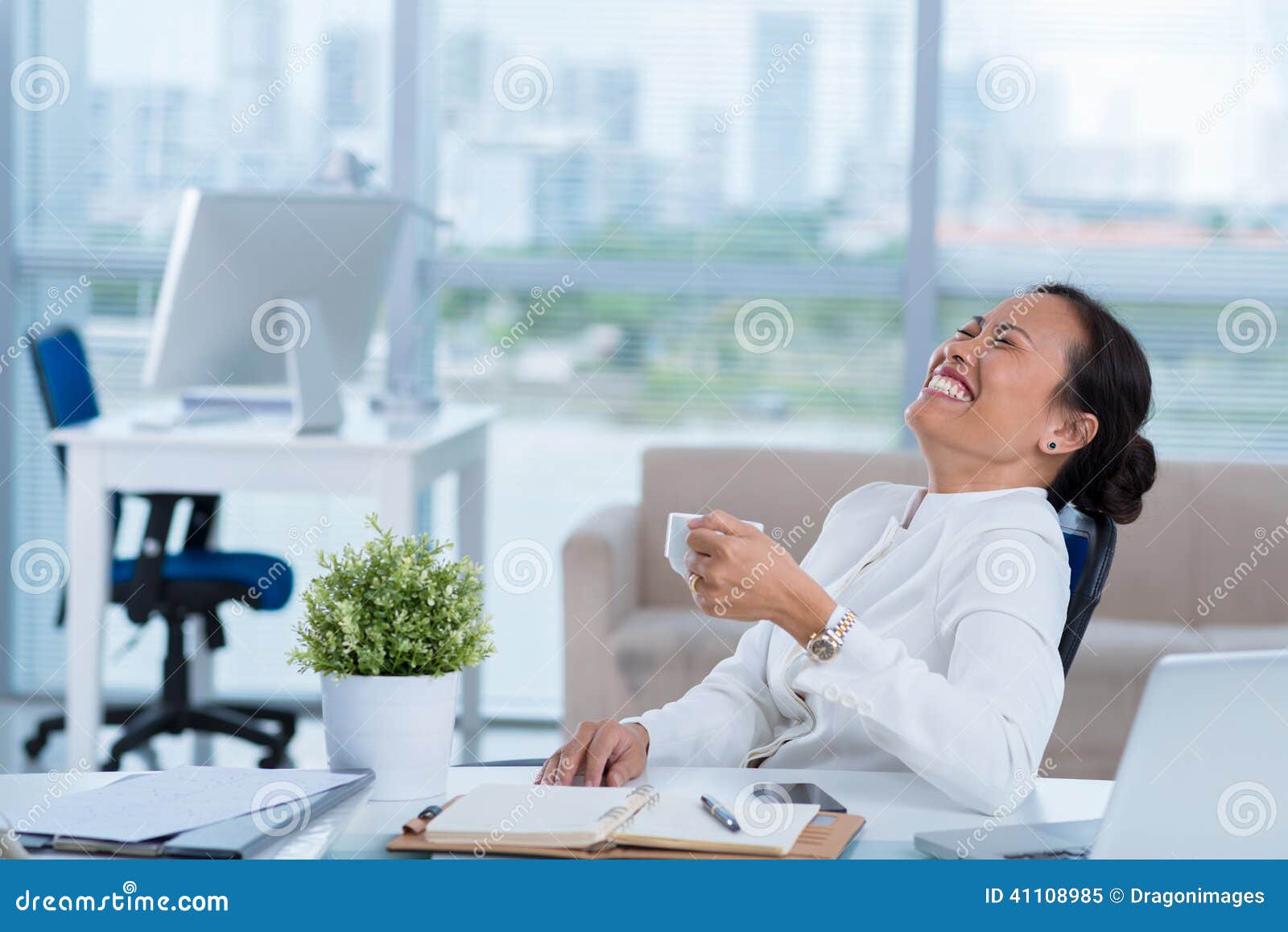 Laugh stock image. Image of desk, break, chief, coffee - 41108985