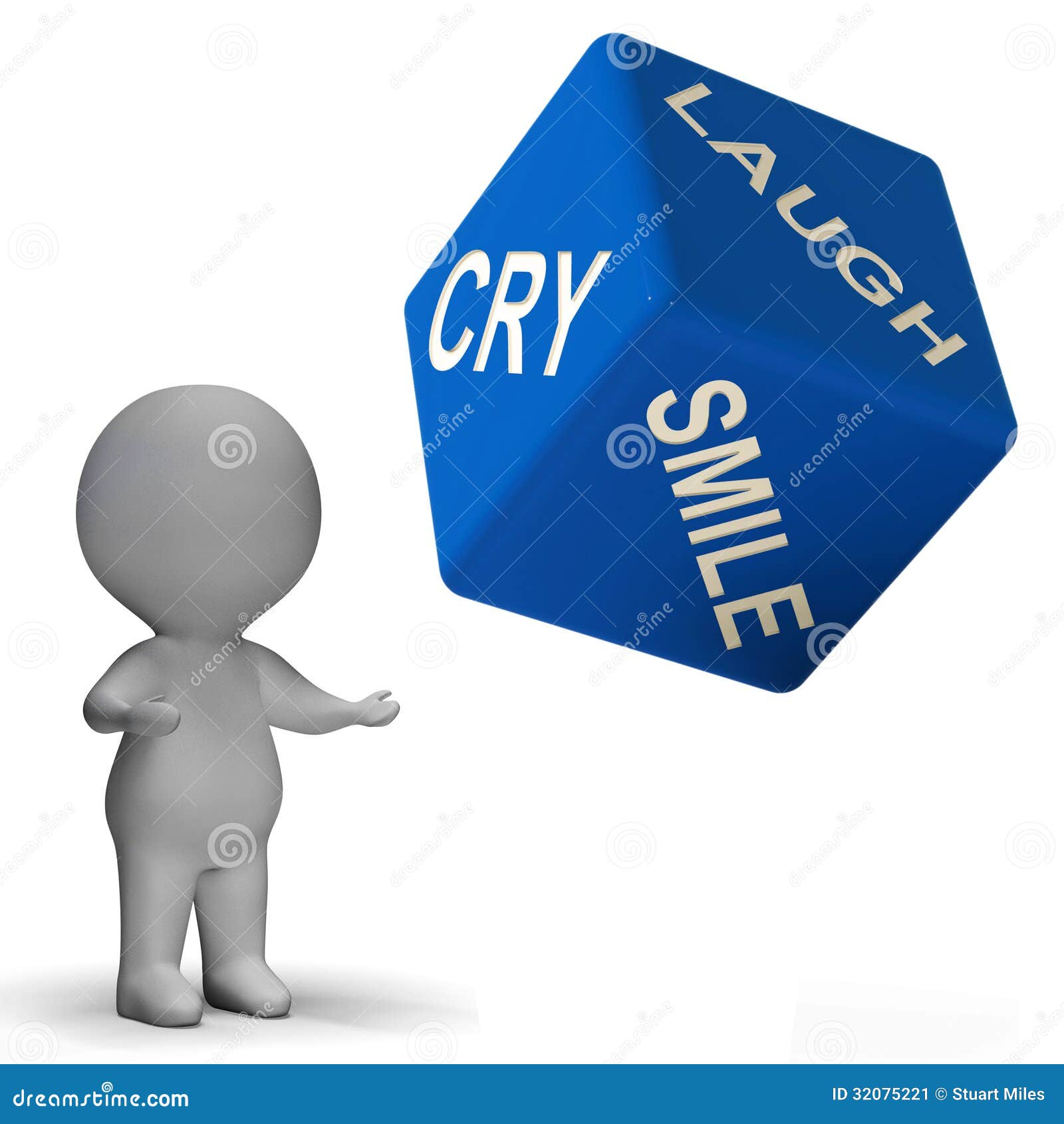 Laugh Cry Smile Dice Represents Different Emotions Stock Illustration ...