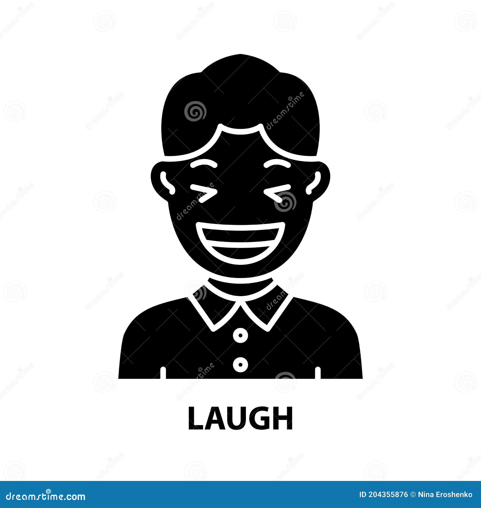 Laugh Icon, Black Vector Sign with Editable Strokes, Concept ...