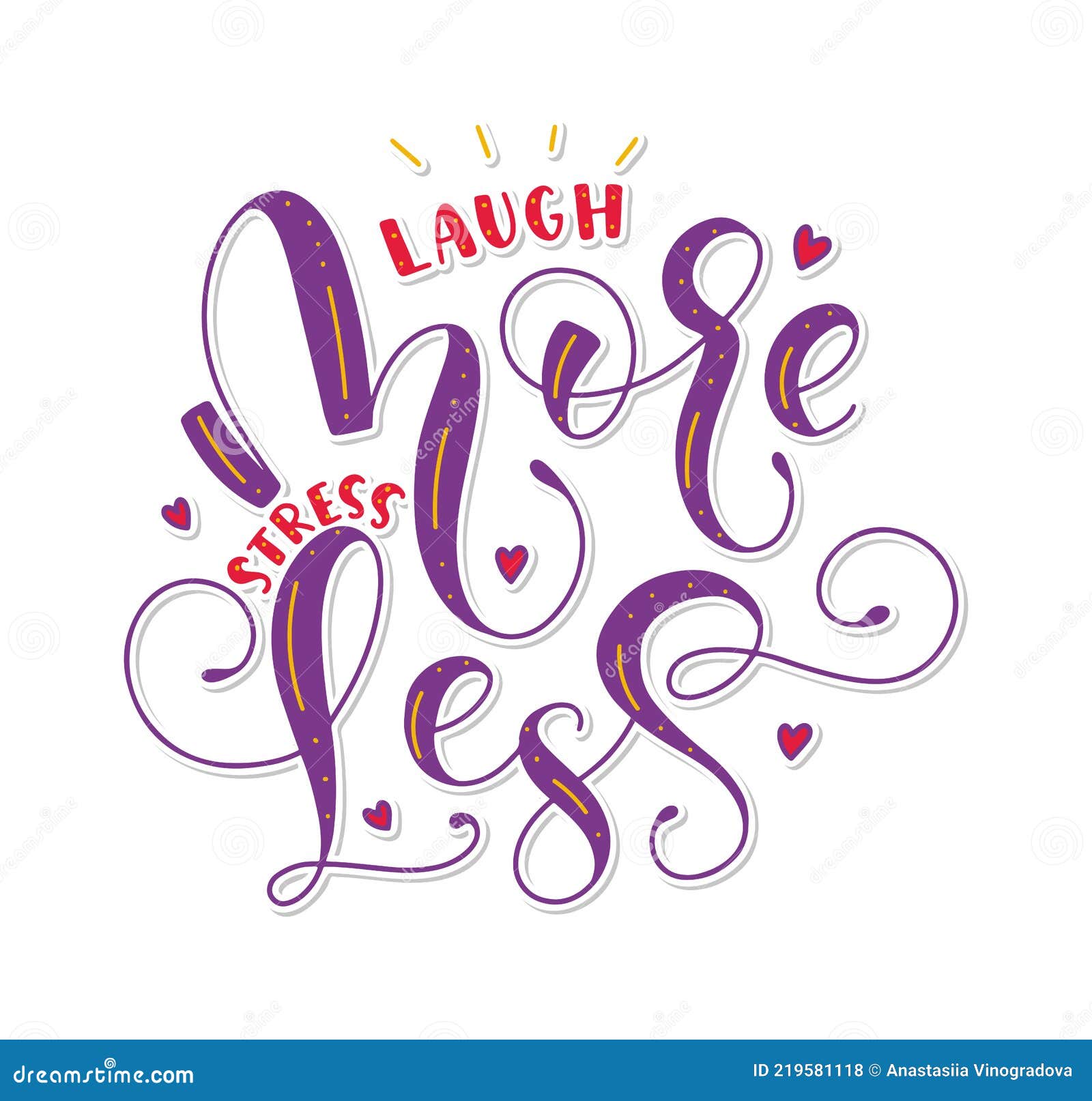 Less Stress More Facials Modern Calligraphy Lettering Quote Vector