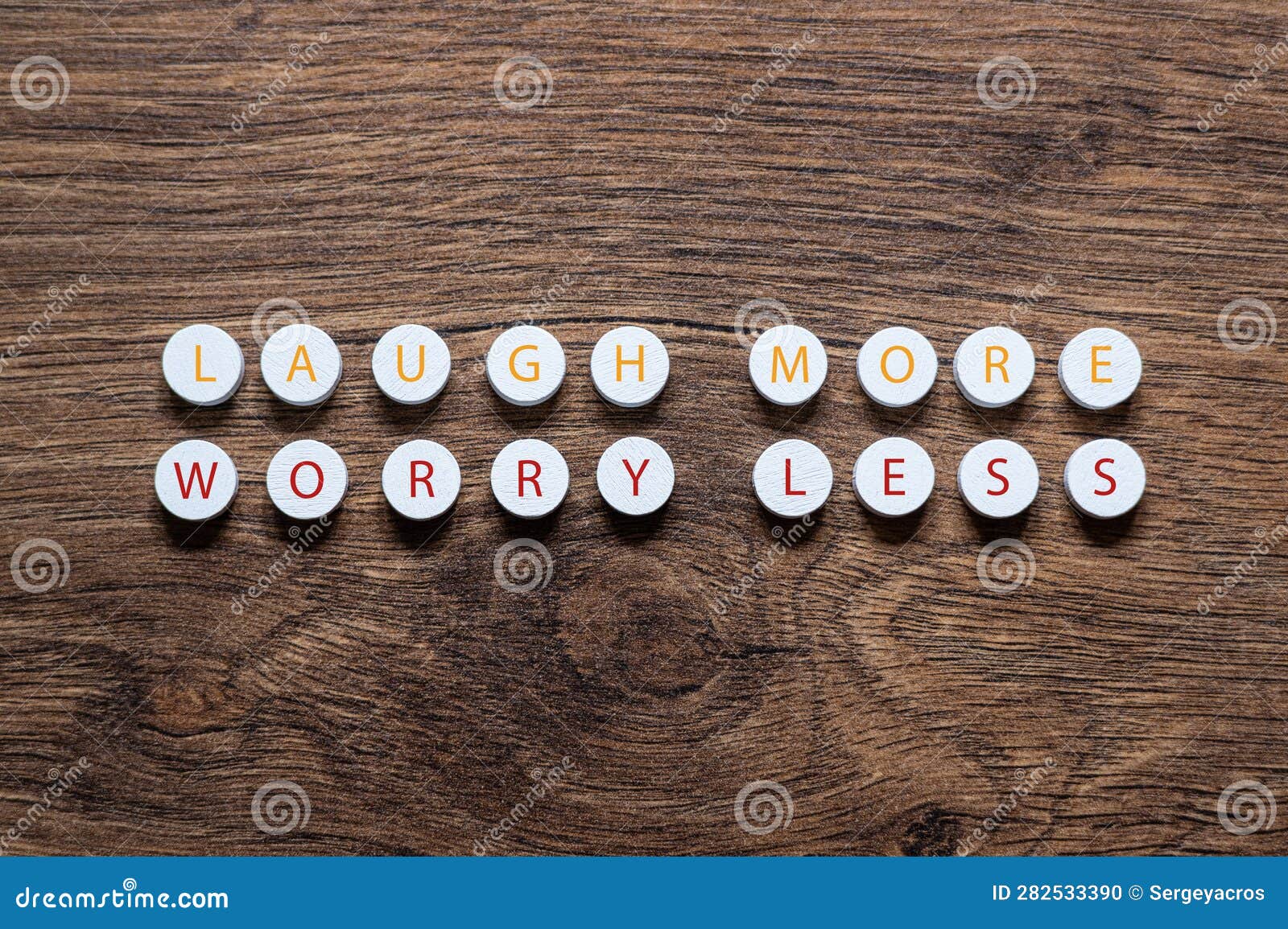 Laugh More Worry less - Word Concept on Building Blocks, Text Stock ...
