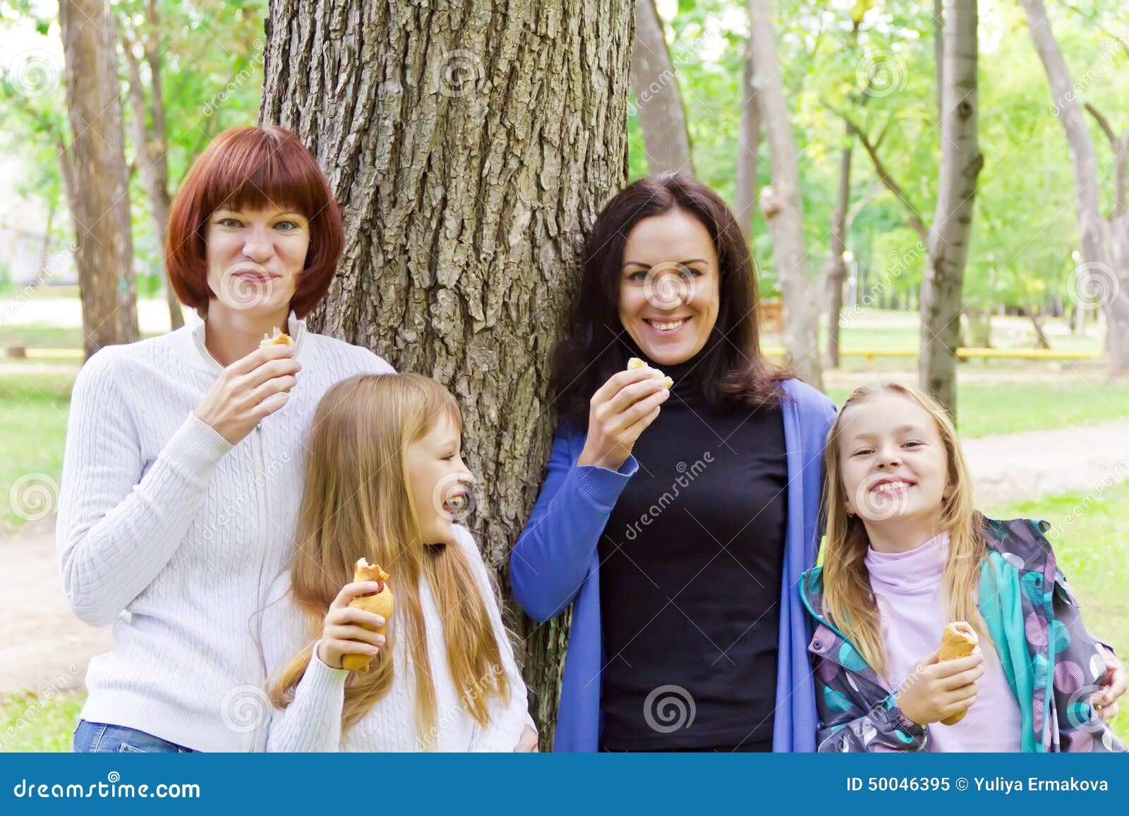 Laugh People are Eating in Summer Stock Image - Image of thirty, group ...