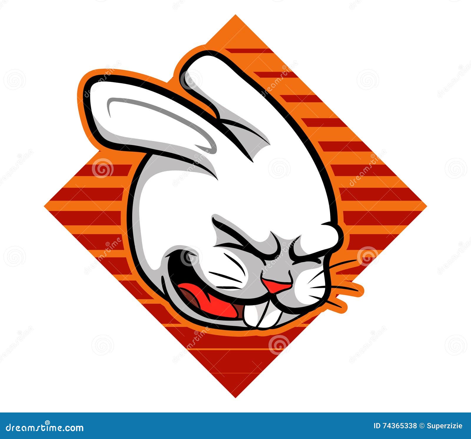 Laugh Rabbit Badge stock vector. Illustration of facial - 74365338