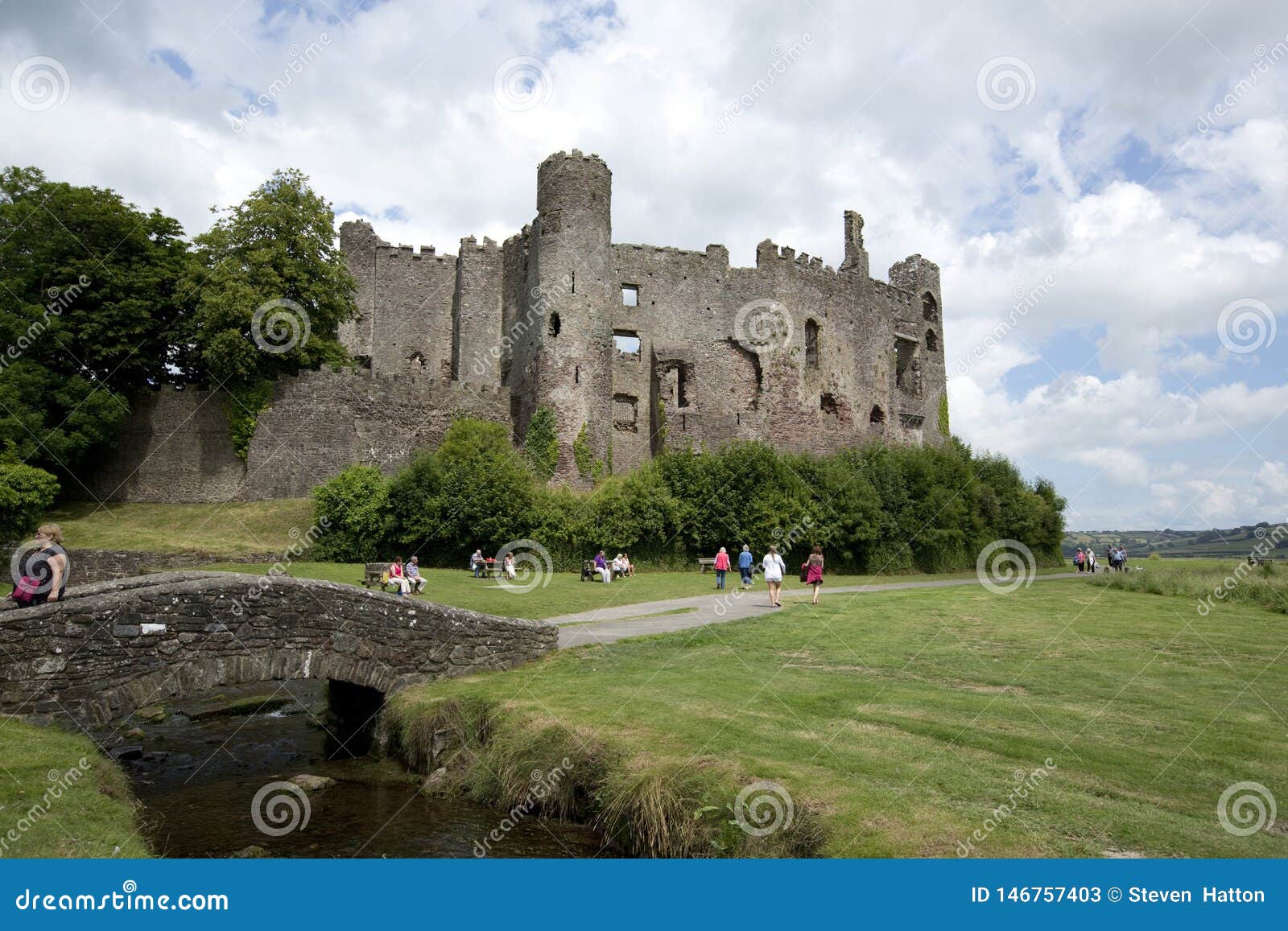 Laugharne, Wales, UK, July 2014, a View of Laugharne Castle Editorial ...