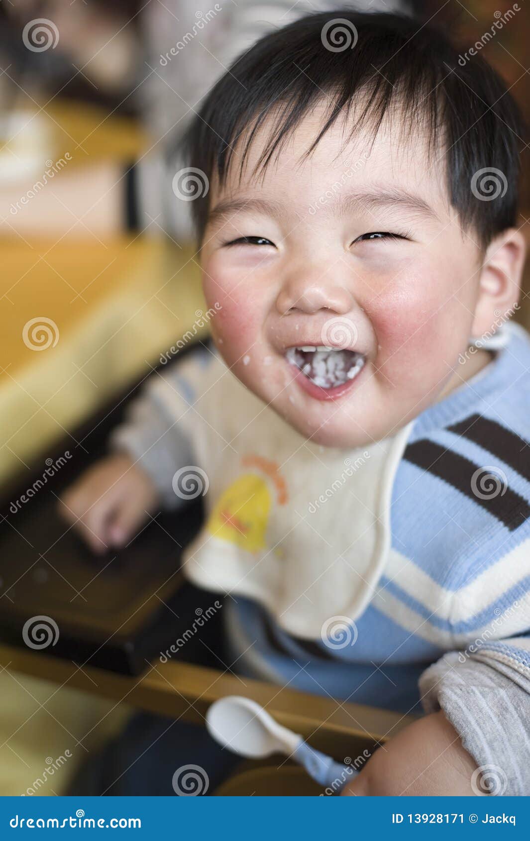 Laughed baby stock image. Image of portrait, food, meal - 13928171