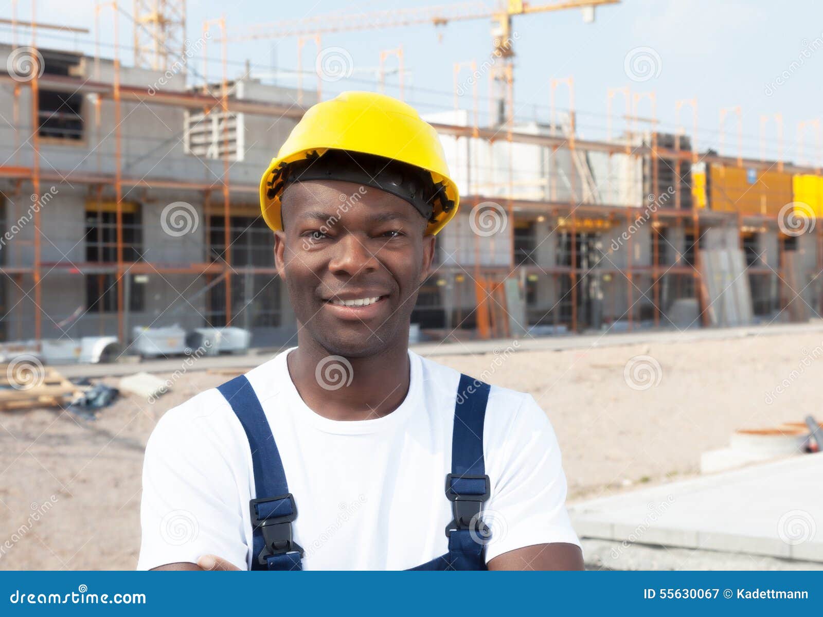 Muscular African American Construction Worker Excavator Stock Photos ...