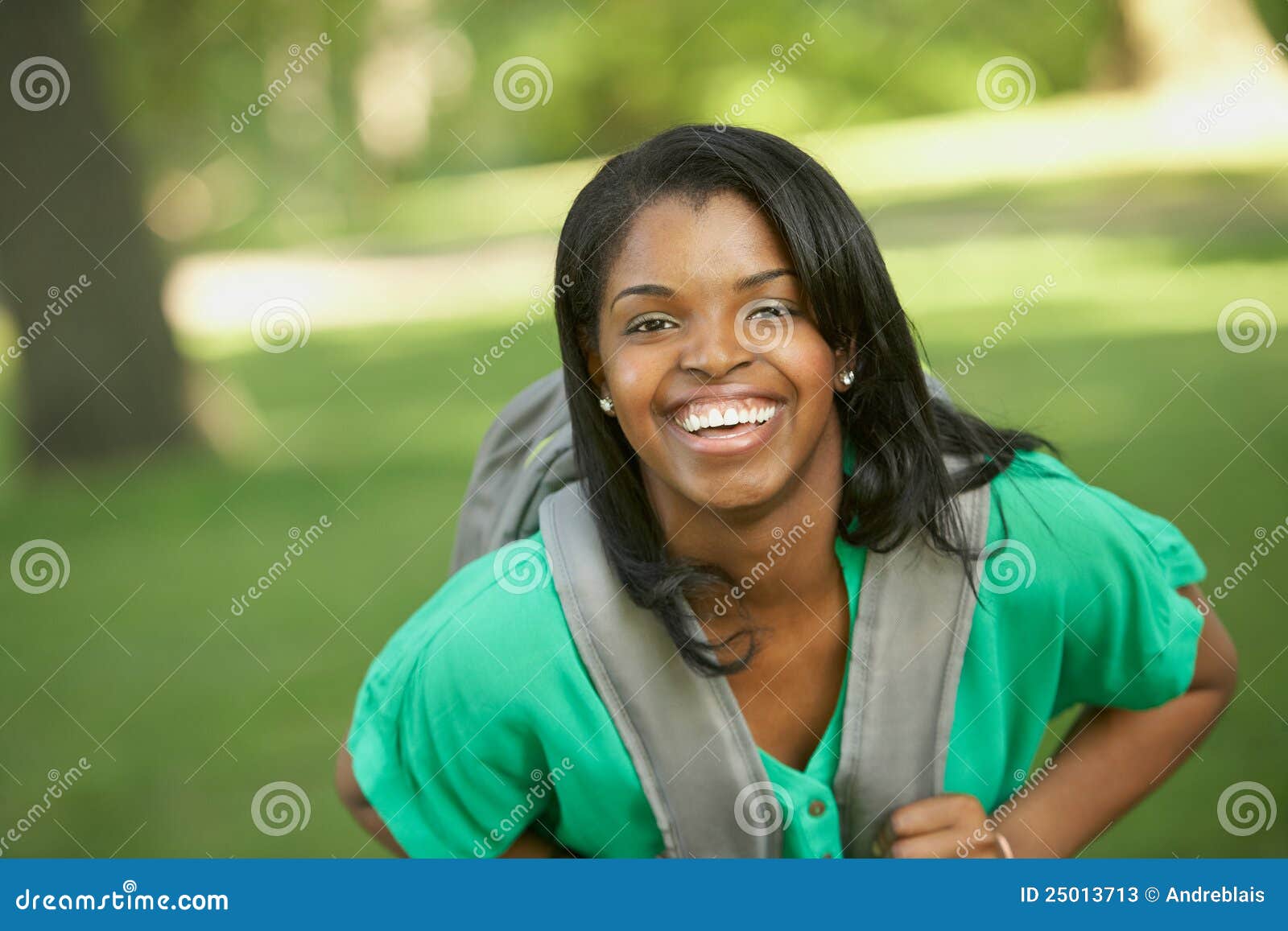 Laughing African American Female Student Stock Image - Image of face ...