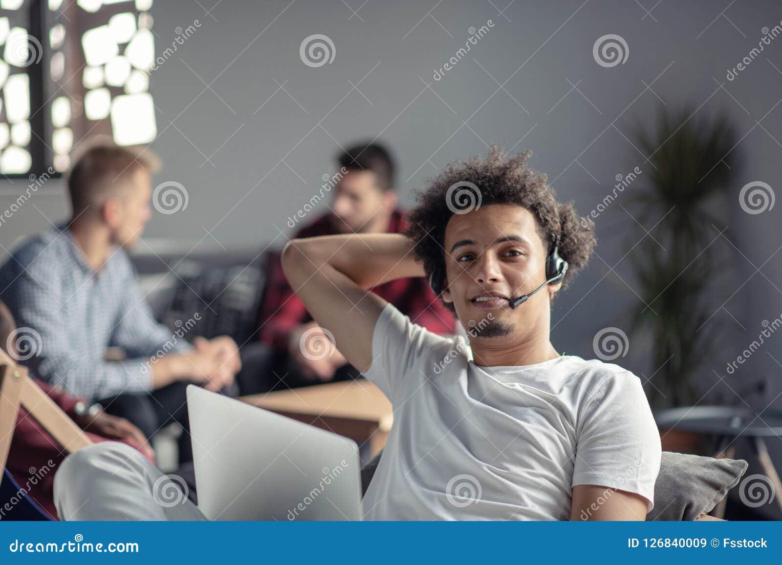 Laughing African American Hipster Software Developer at Computer at ...