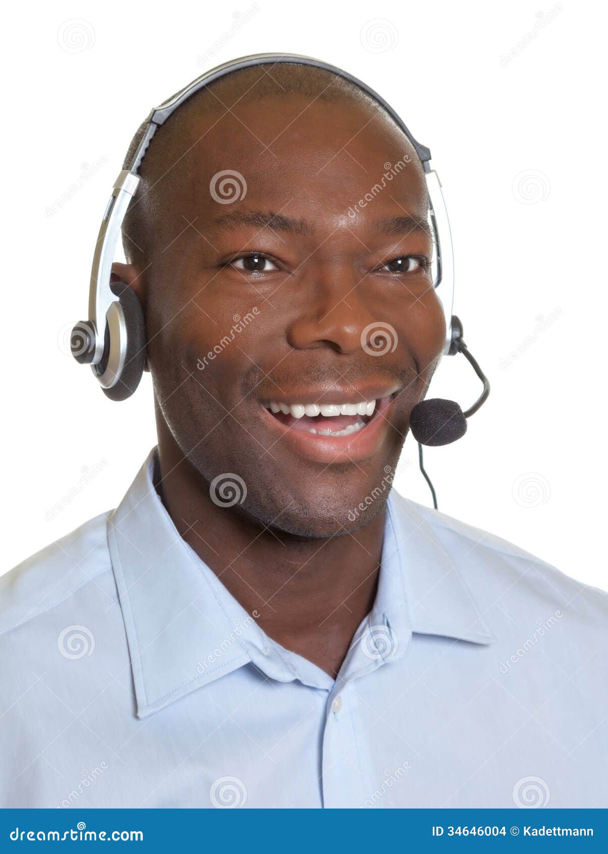 Laughing african operator stock photo. Image of businessman - 34646004