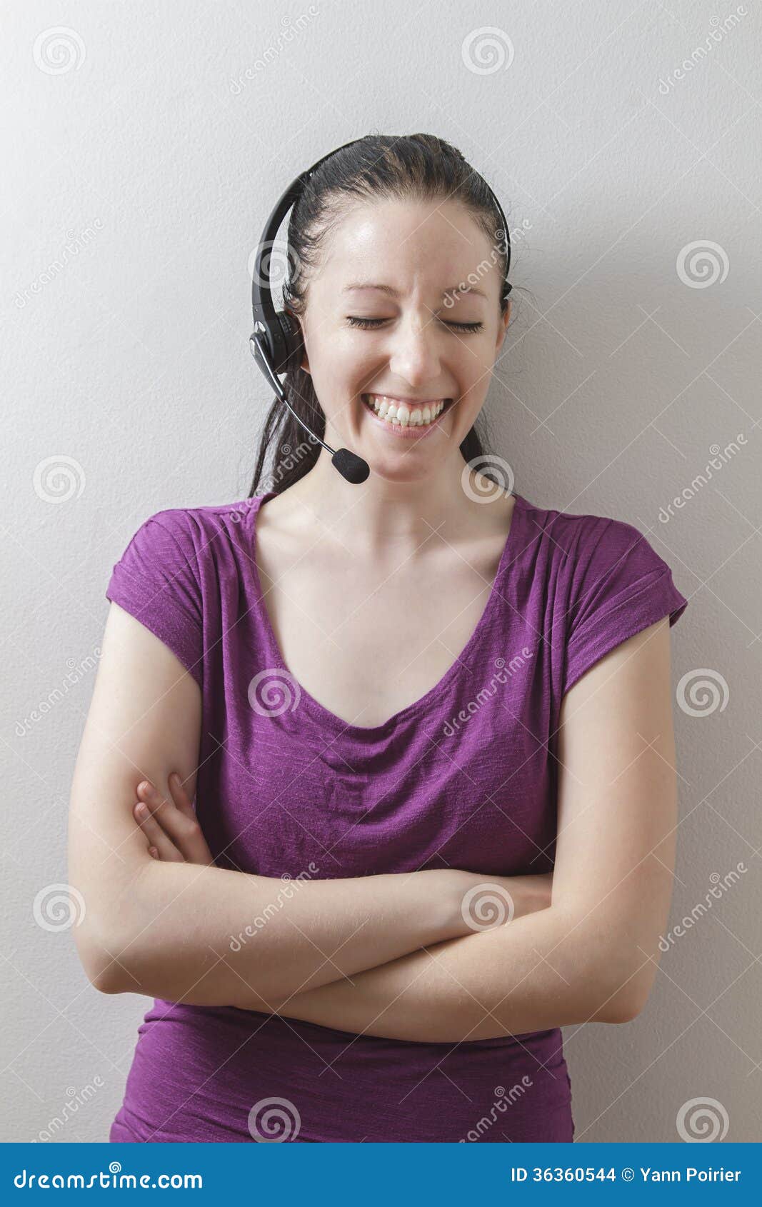 Laughing agent stock photo. Image of office, operator - 36360544