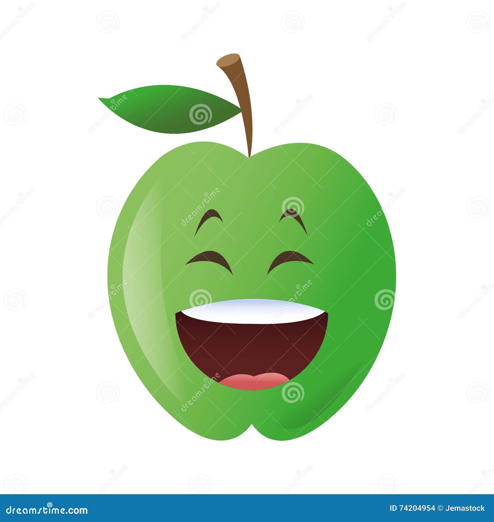 Laughing Apple Cartoon Icon Stock Illustration - Illustration of apple ...