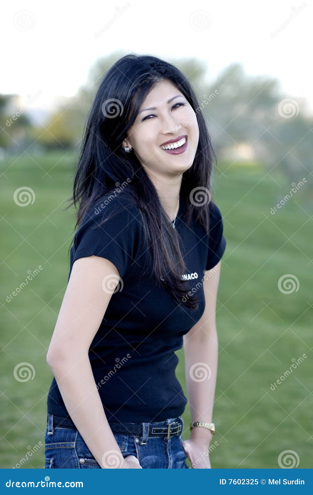Laughing Asian Model stock image. Image of woman, young - 7602325