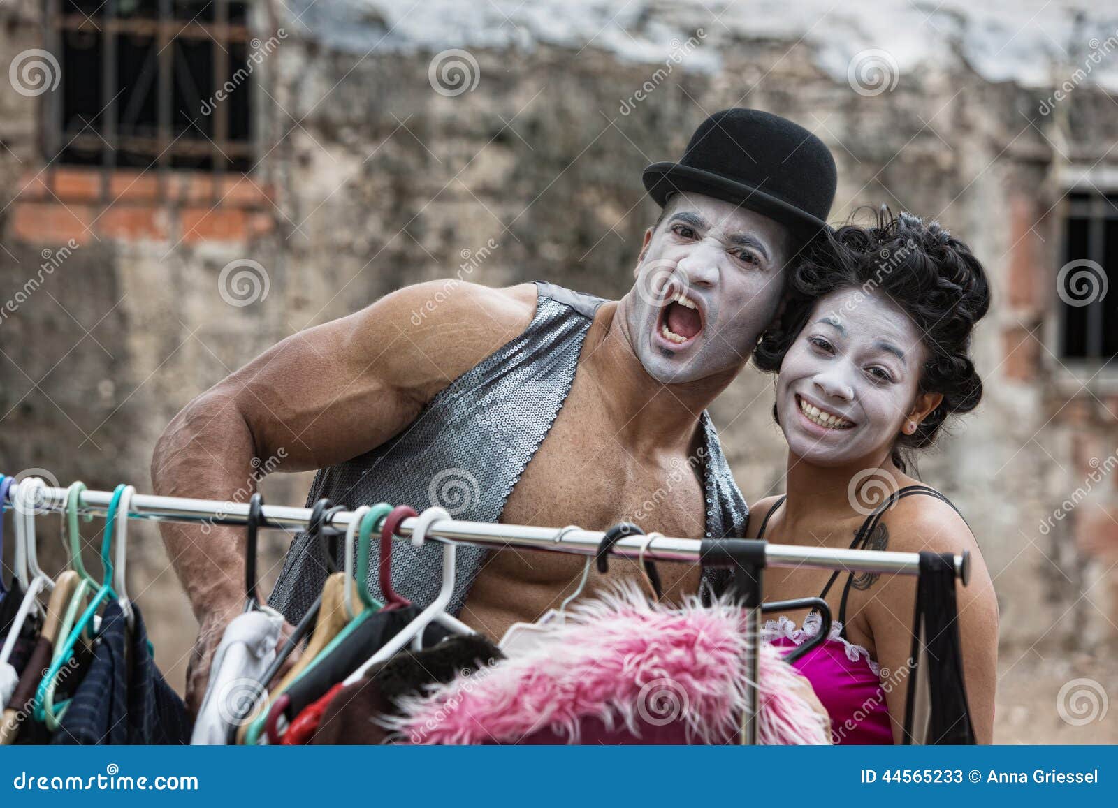 Laughing Attractive Clowns stock image. Image of latino - 44565233