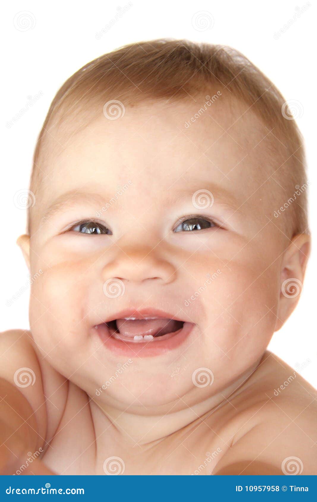 Laughing baby portrait stock photo. Image of curious - 10957958