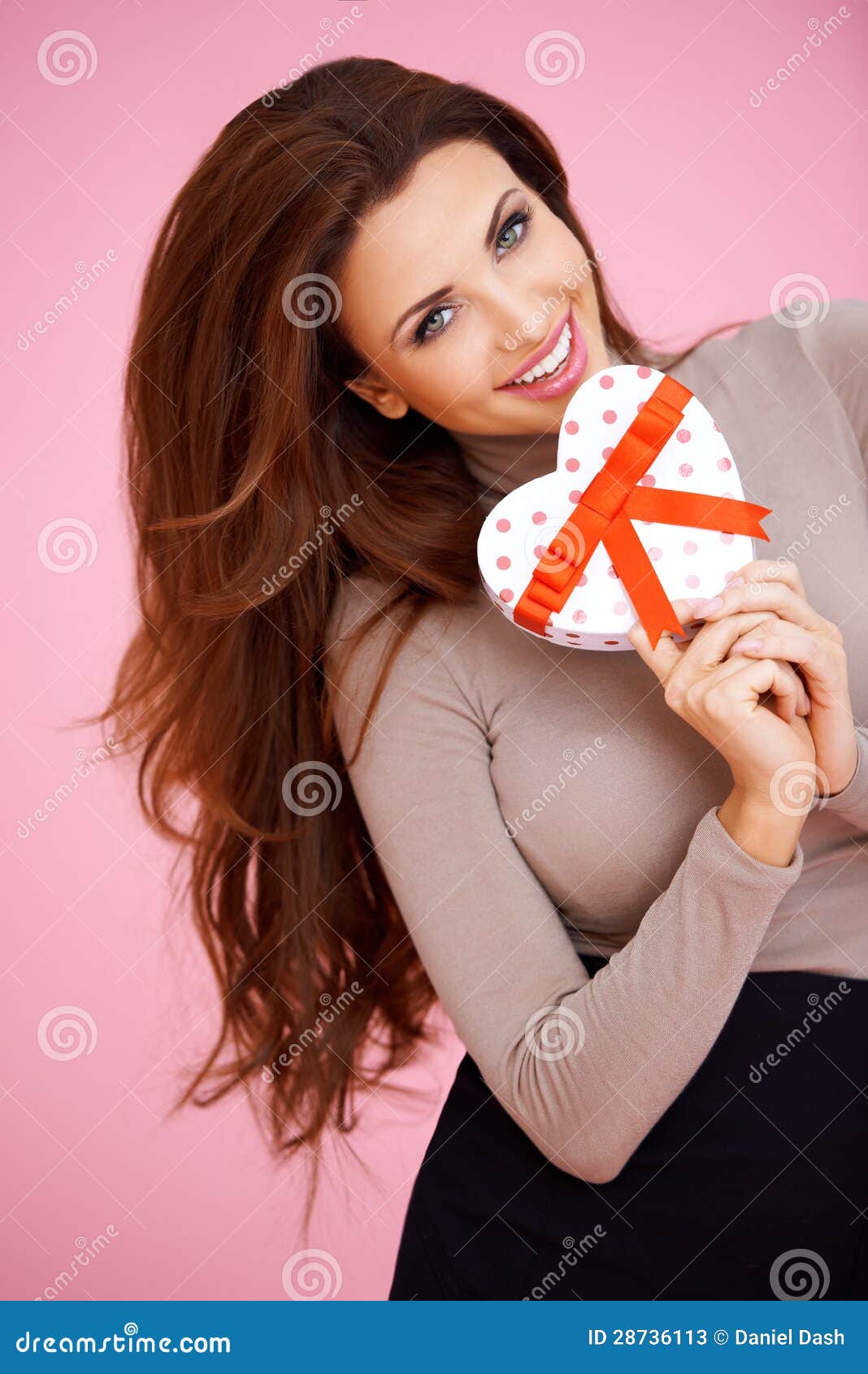 Laughing Beautiful Girl Pin-up In A Pink Bikini With Beach Ball Stock ...