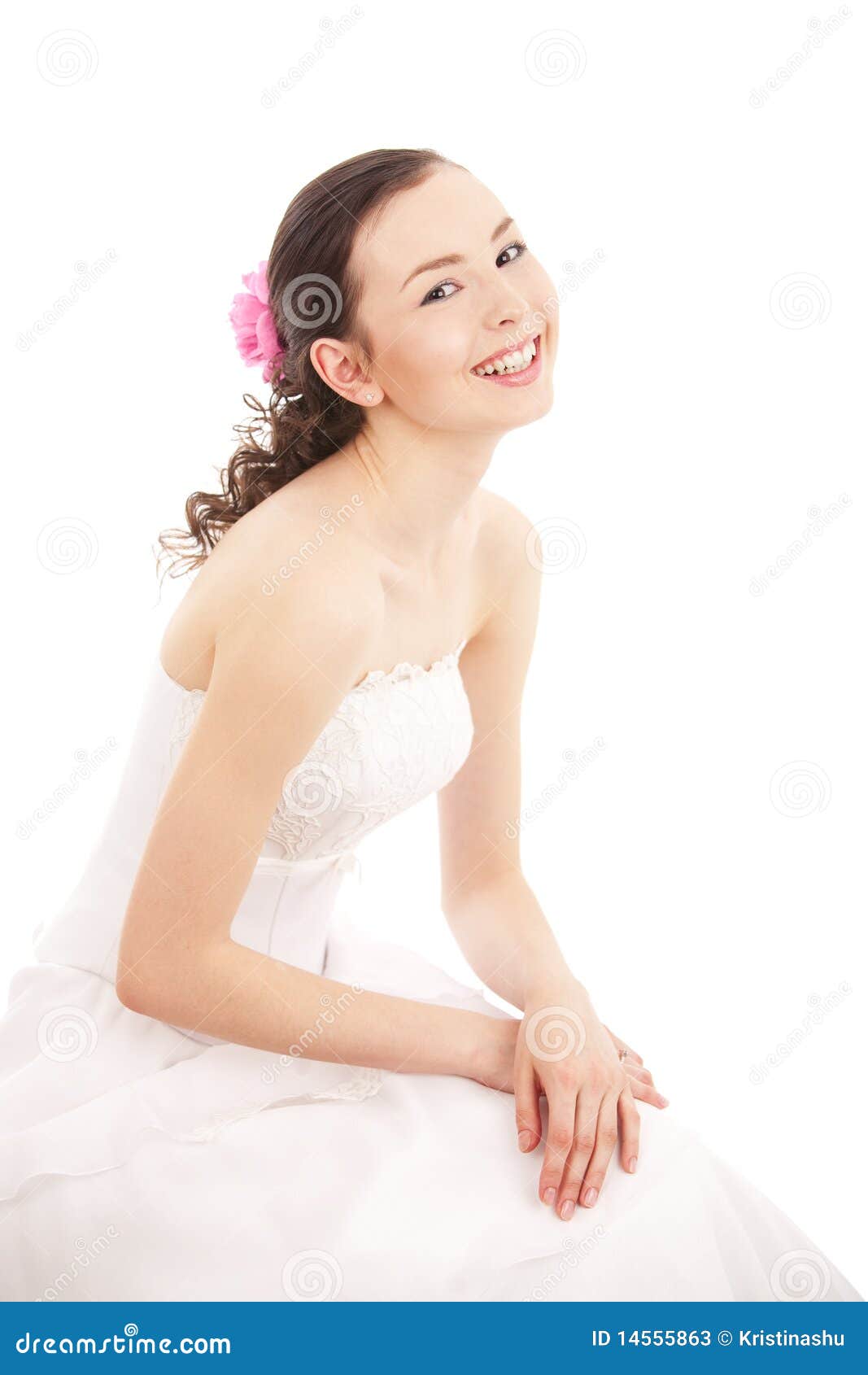 Laughing bride stock image. Image of lips, laughing, care - 14555863
