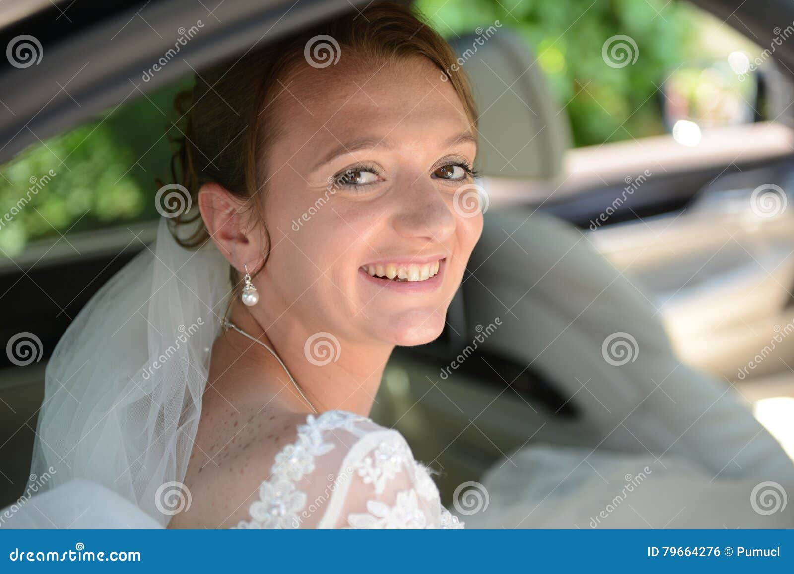 Laughing Bride Portrait stock photo. Image of girl, cheerful - 79664276