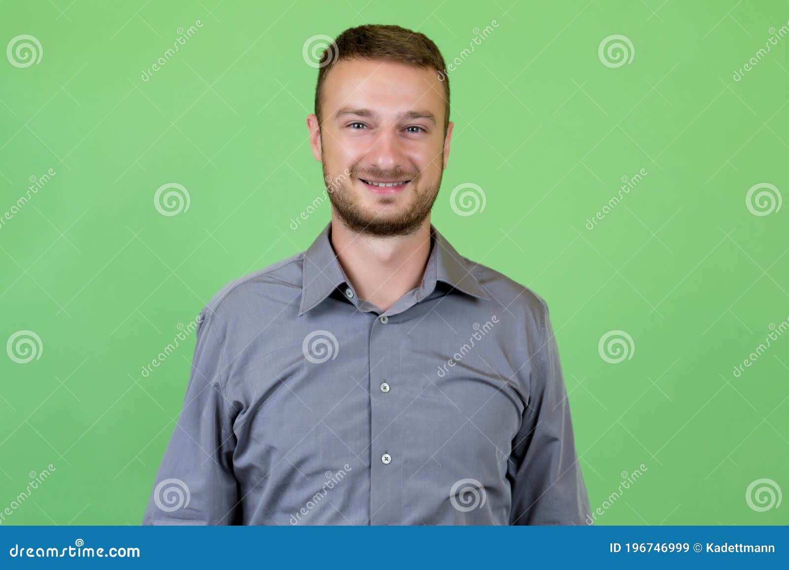Laughing British Man with Beard Looking at Camera Stock Image - Image ...