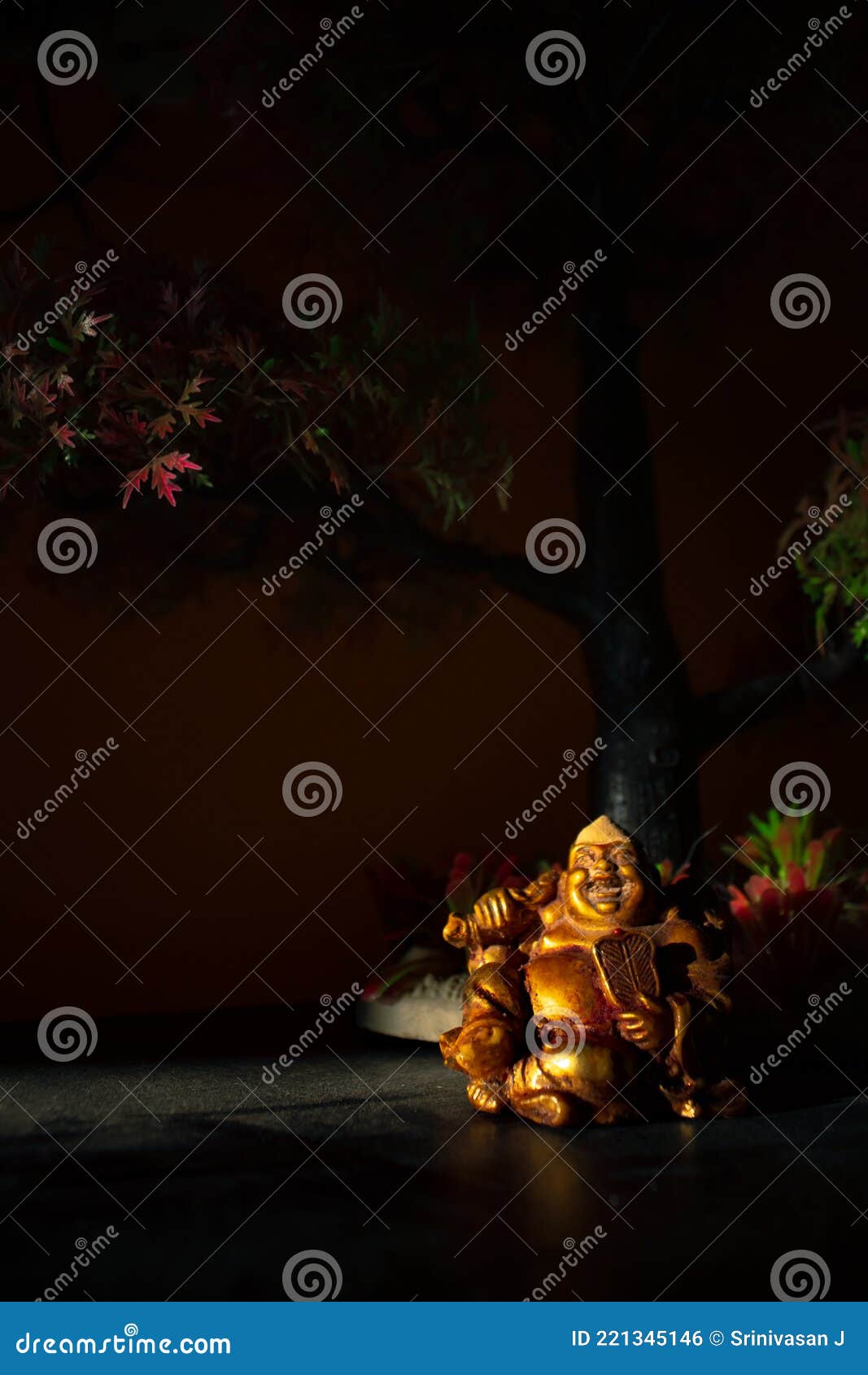Laughing Buddha Statue On Under The Tree. Statue Of Laughing Buddha ...